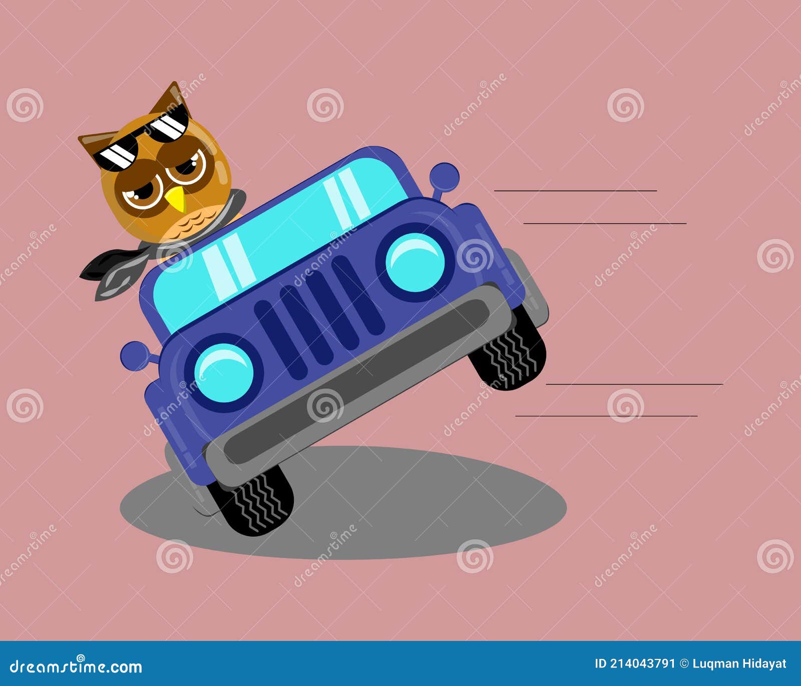 Illustration Vector Graphic Cartoon Character of Cute Owl Driving Car ...