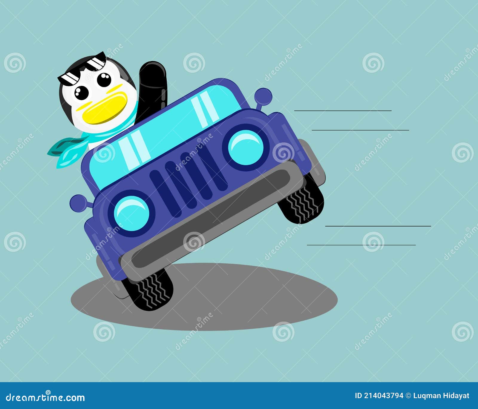 Illustration Vector Graphic Cartoon Character of Cute Penguin Driving ...