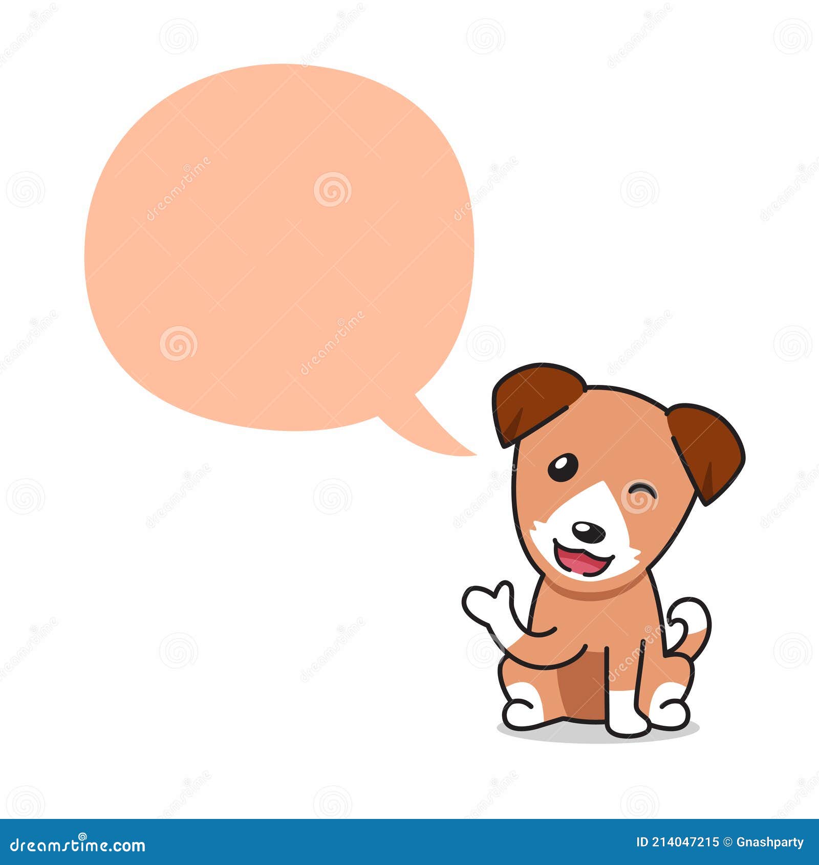 Cartoon Character Happy Dog with Speech Bubble Stock Vector ...