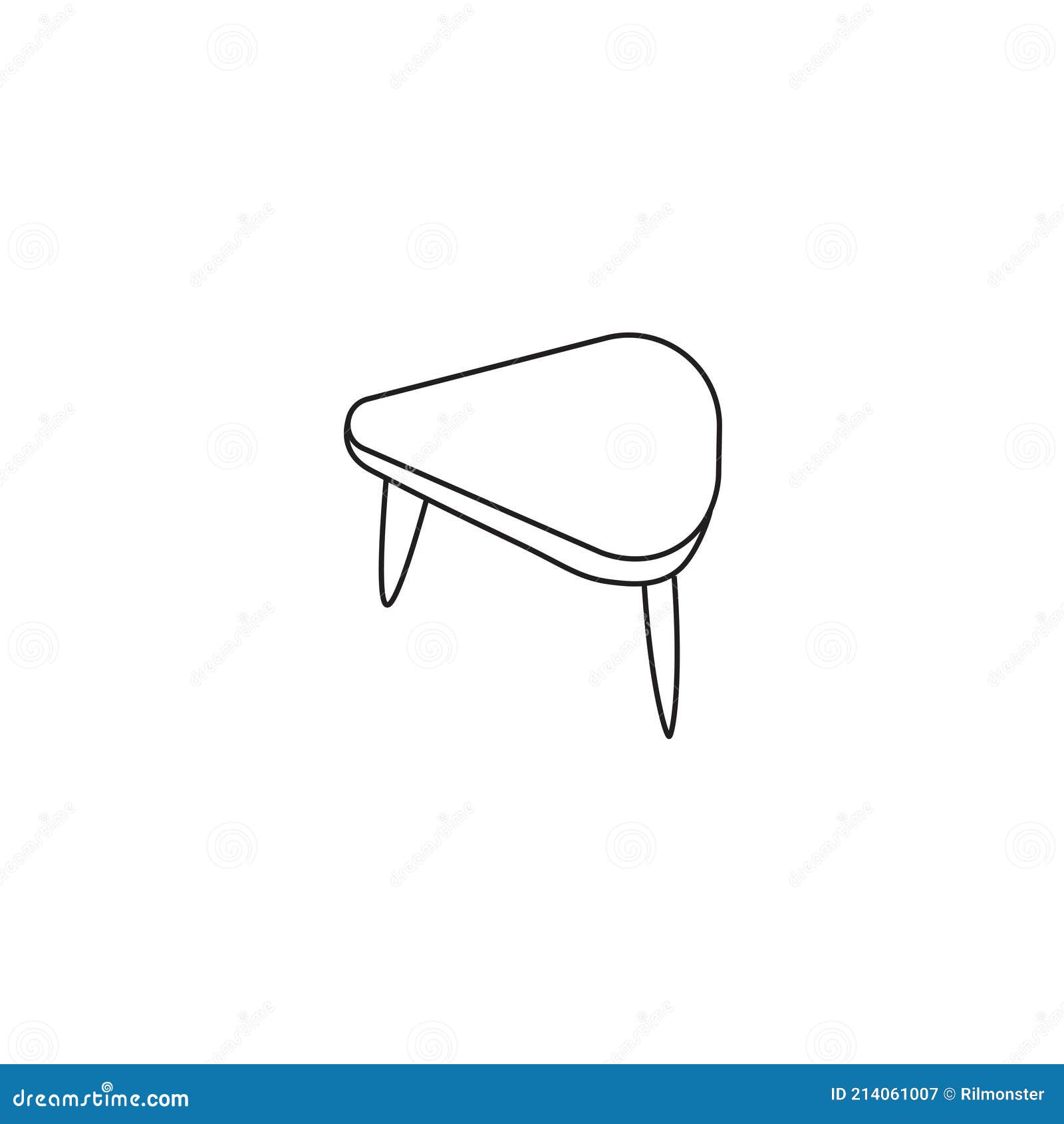 Triangle Desk Vector Outline Illustration Stock Vector - Illustration ...