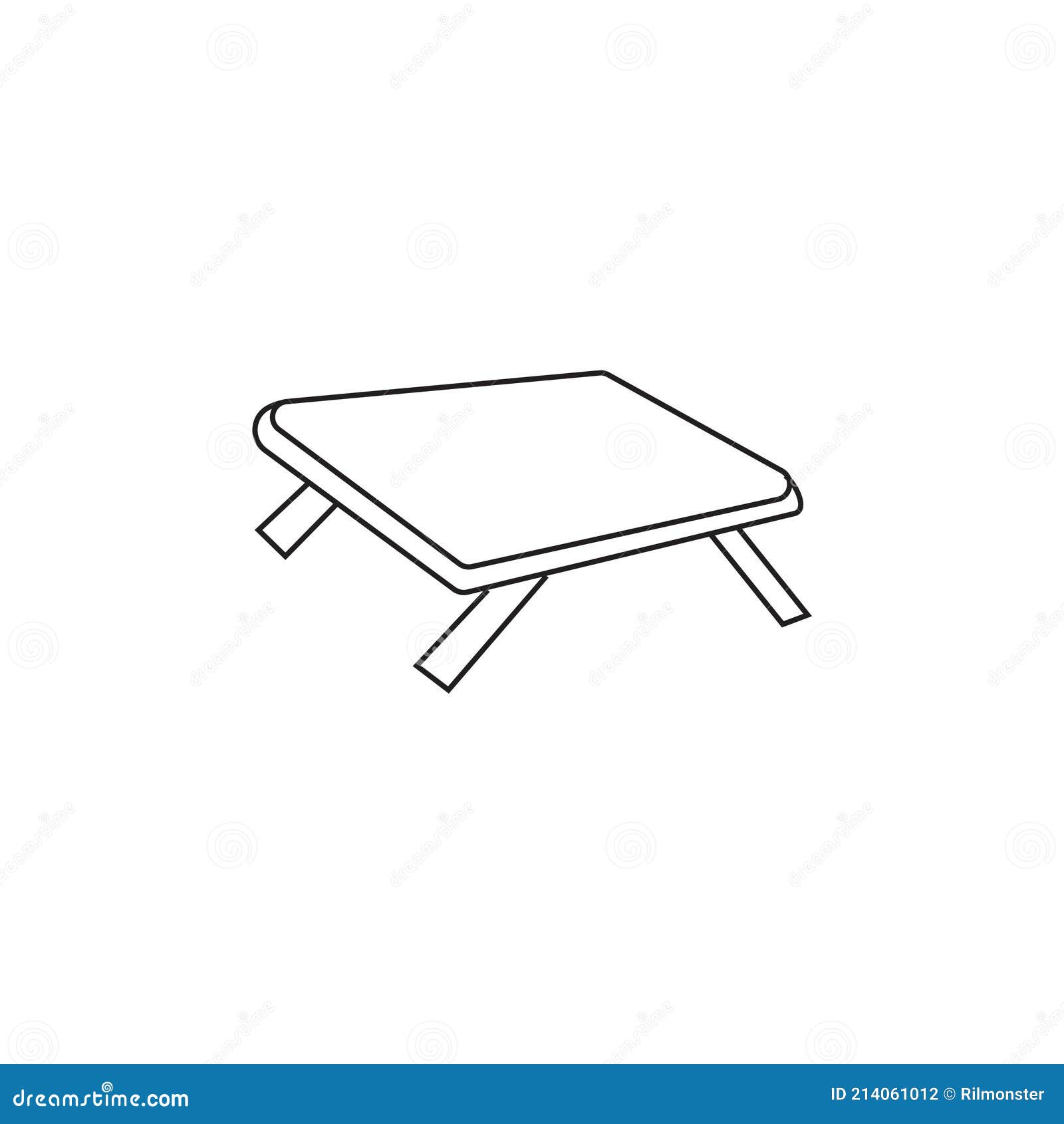 Square Shape Desk Vector Outline Stock Vector - Illustration of ...