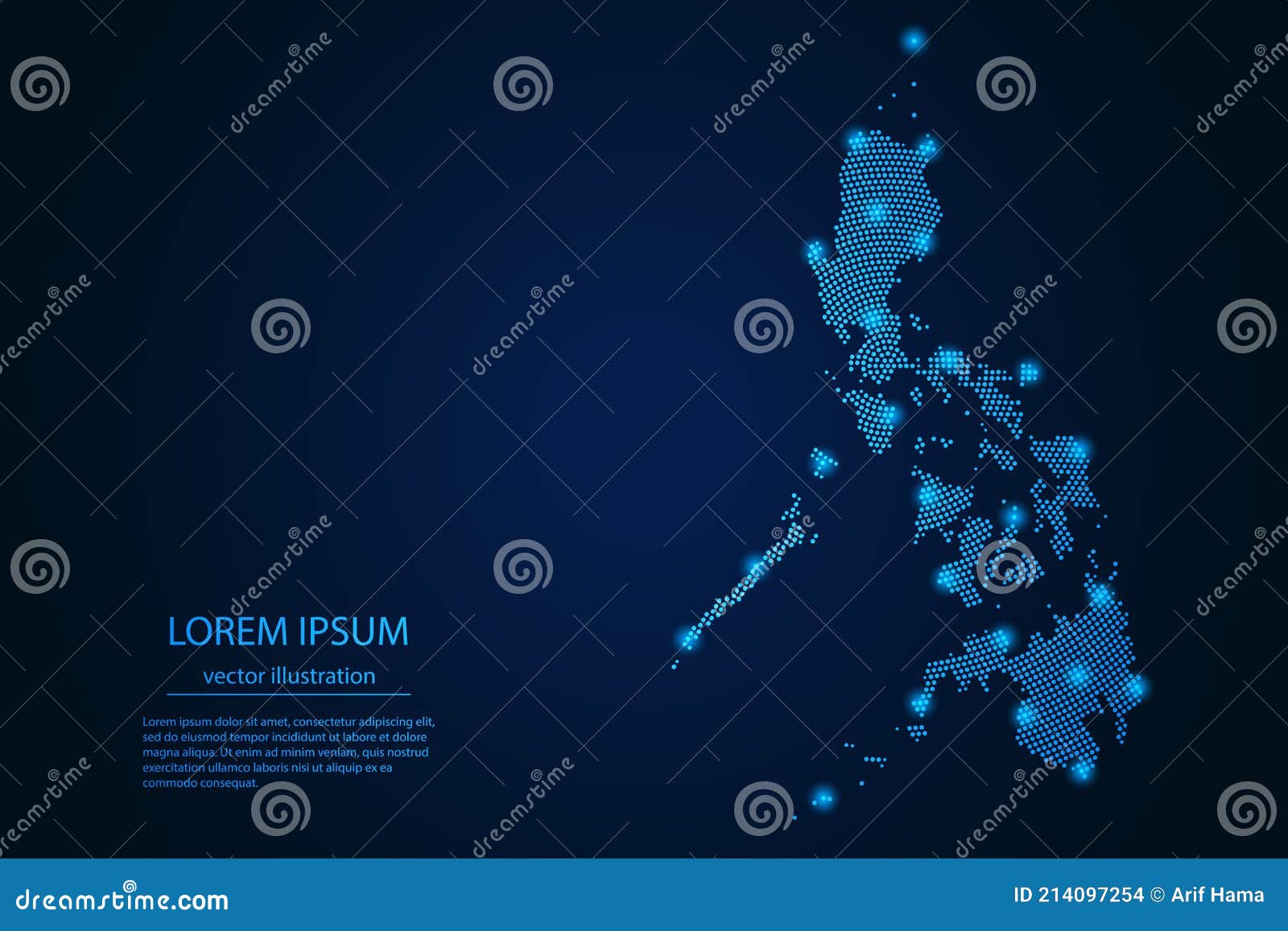 Glowing Map Of Philippines, Modern Blue Outline Map Royalty-Free Stock ...