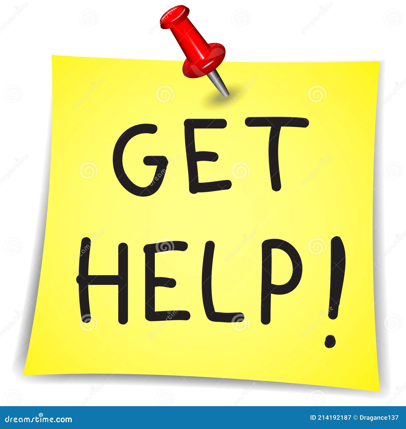 Get Help Word on a Note Paper with Pin on White Stock Vector ...