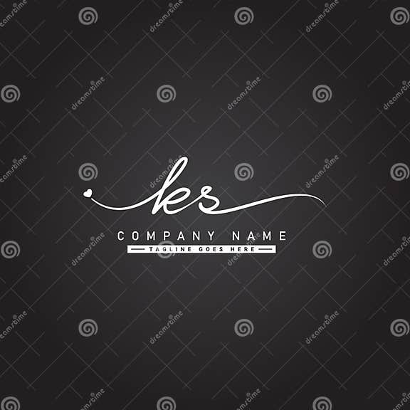 Initial Letter KS Logo - Handwritten Signature Style Logo Stock Vector ...