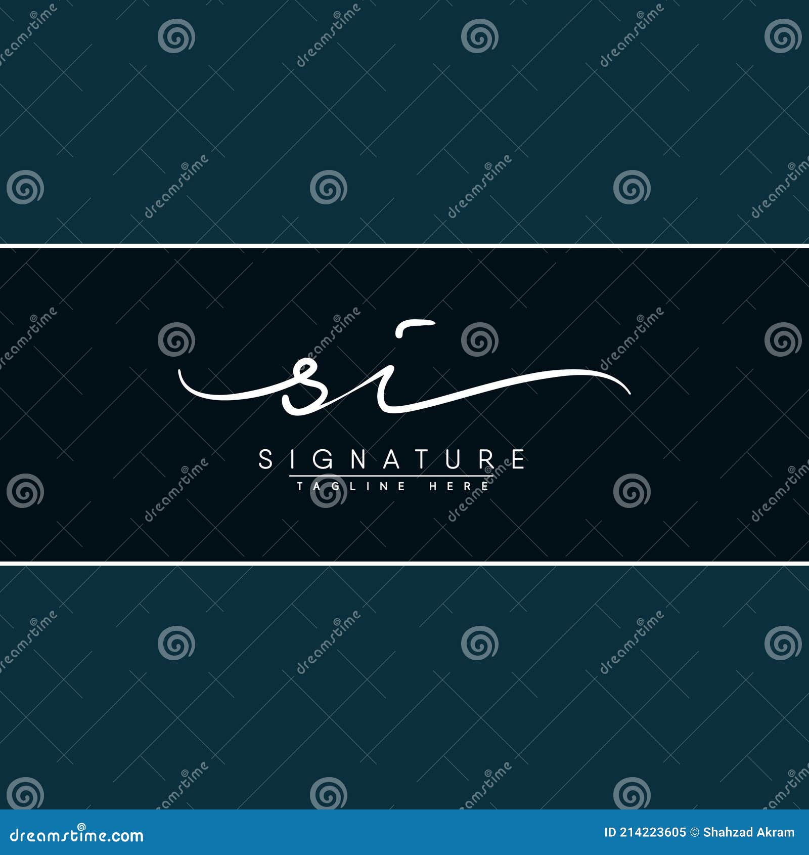 Initial Letter SI Logo - Handwritten Signature Style Logo Stock Vector ...