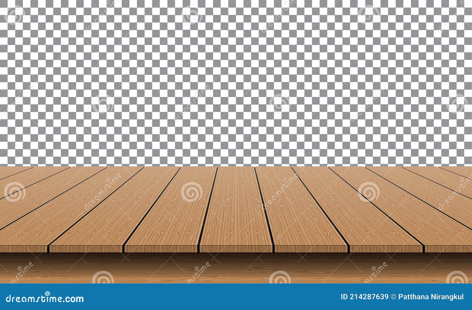 Realistic Brown Wood Table Empty Top on Transparency Background Vector ...