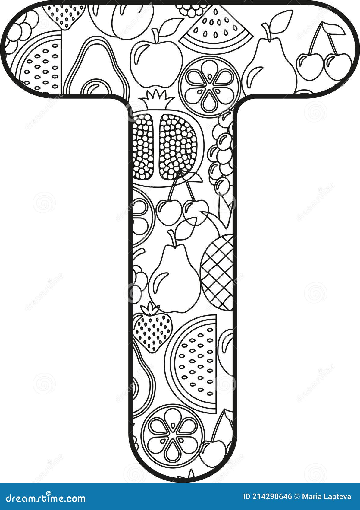 Coloring Alphabet with Delicious, Juicy Fruits. Vegan Alphabet Stock ...