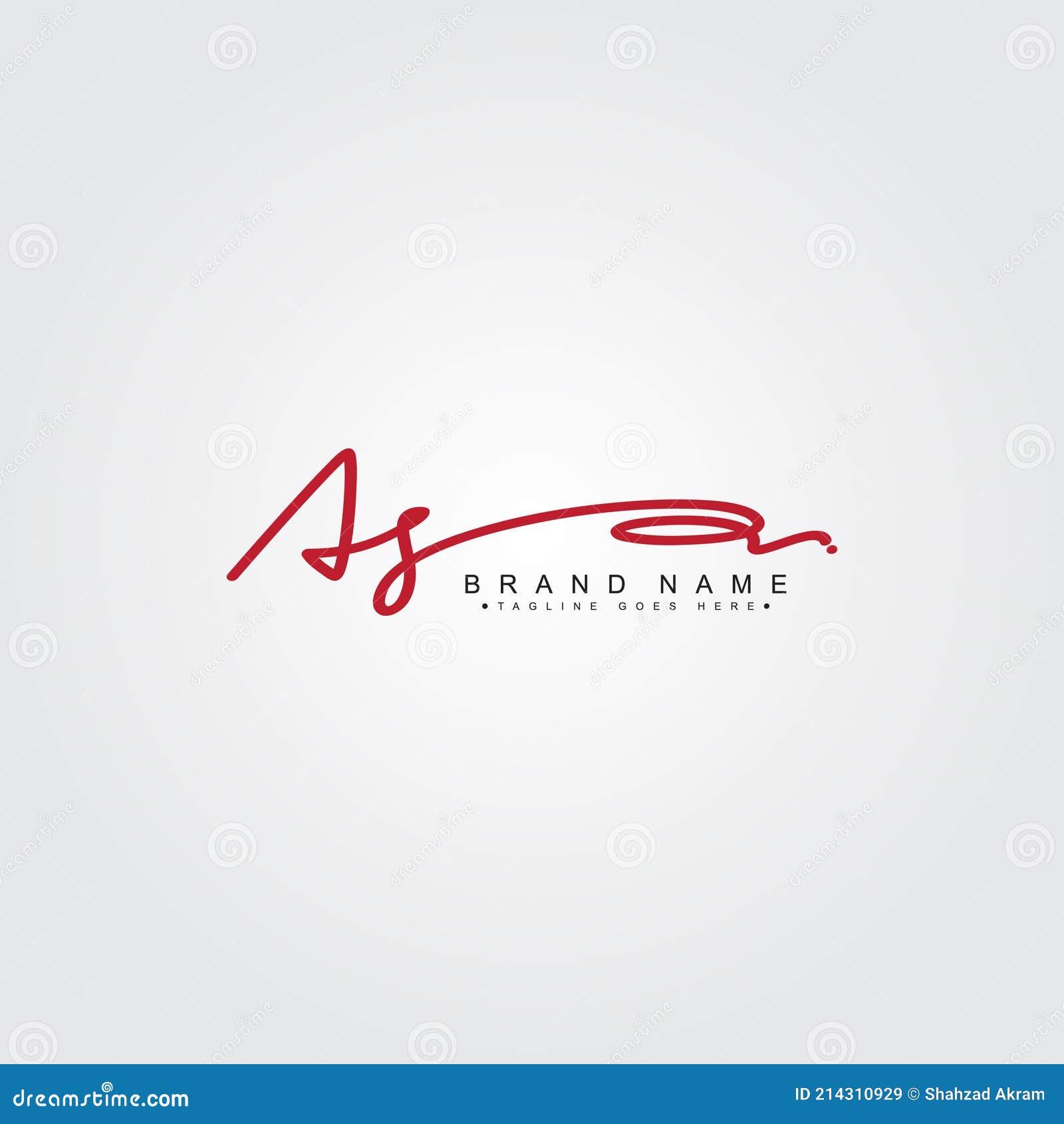 Initial Letter AS Logo - Handwritten Signature Style Logo Stock Vector ...
