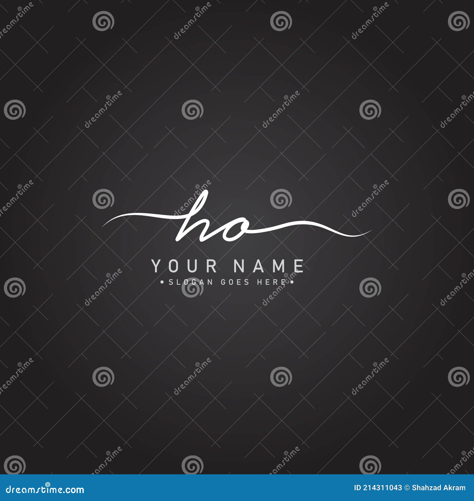 Initial Letter HO Logo - Handwritten Signature Logo Stock Vector ...