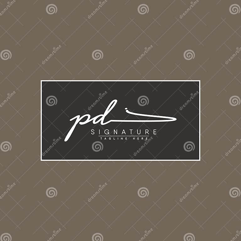 Initial Letter PD Logo - Handwritten Signature Style Logo Stock Vector ...