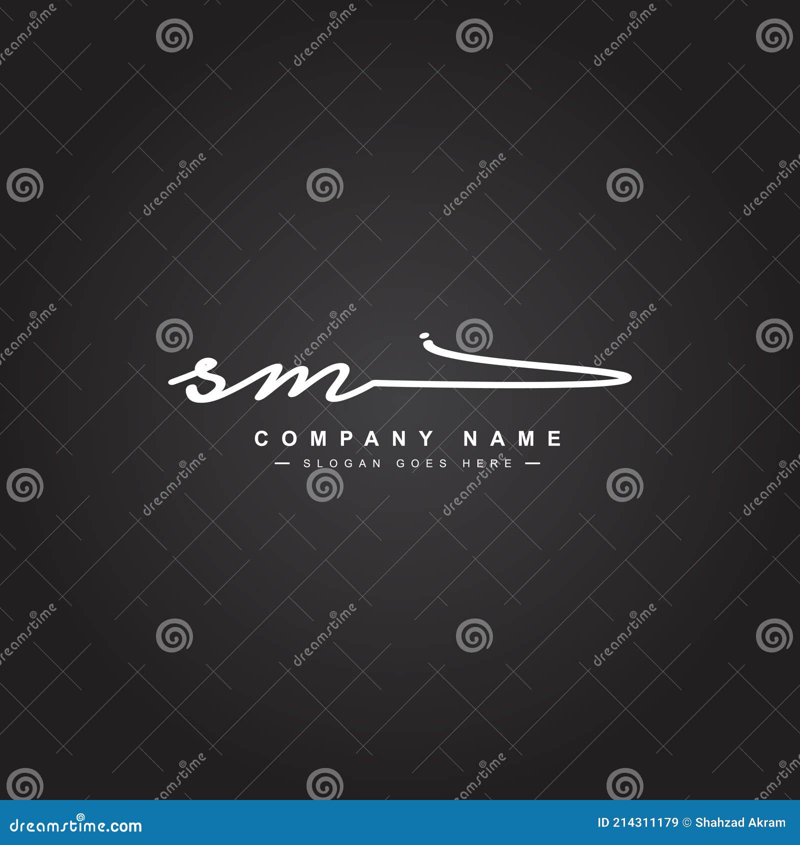 Initial Letter SM Logo - Hand Drawn Signature Logo Stock Vector ...