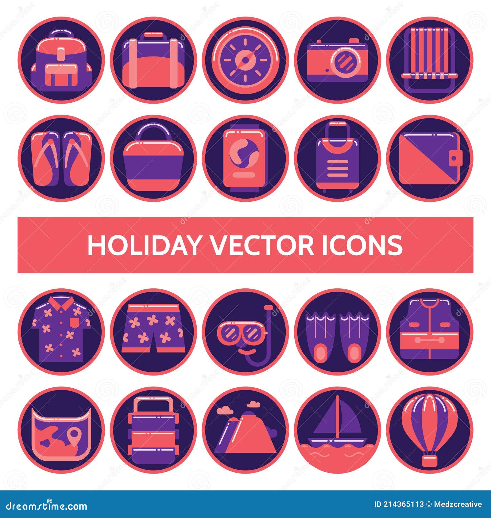 Holiday Vector Icons in Badge Style. Stock Vector - Illustration of ...