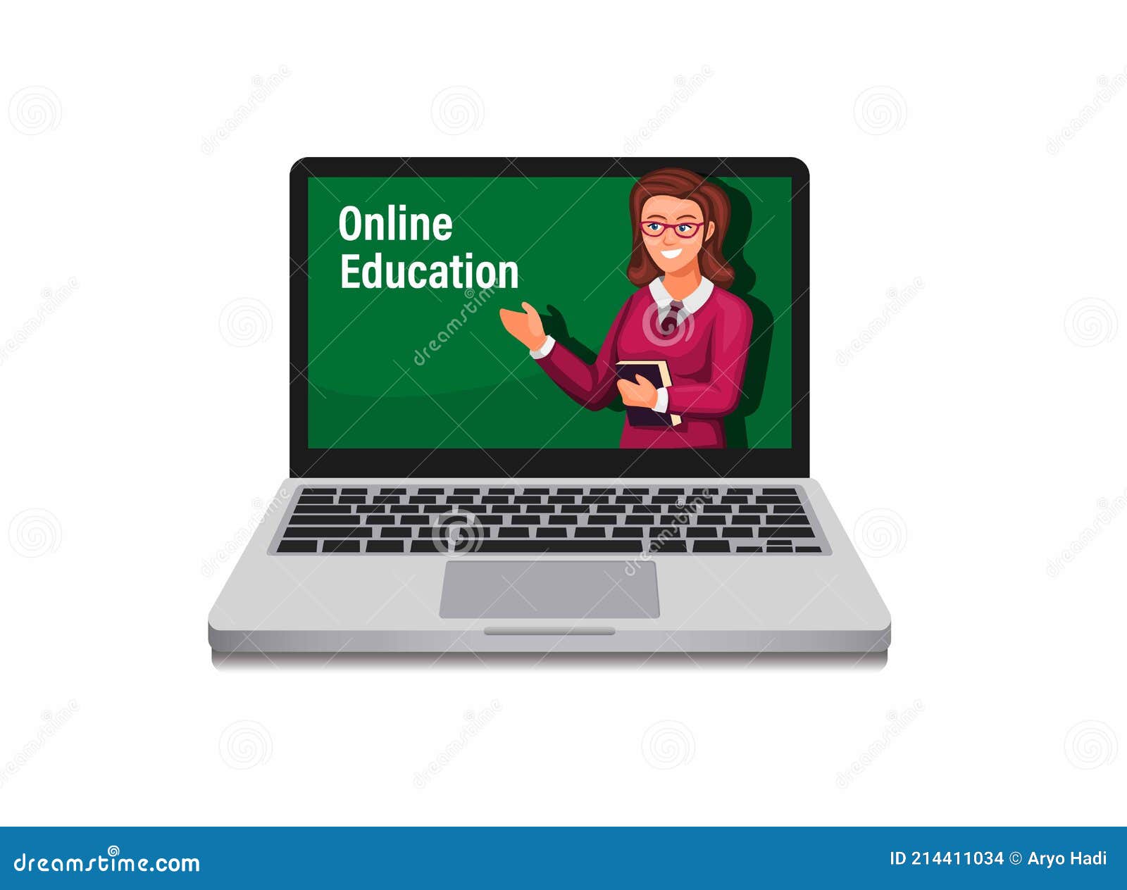 Online Education, E-learning with Woman Teacher on Laptop Concept in ...