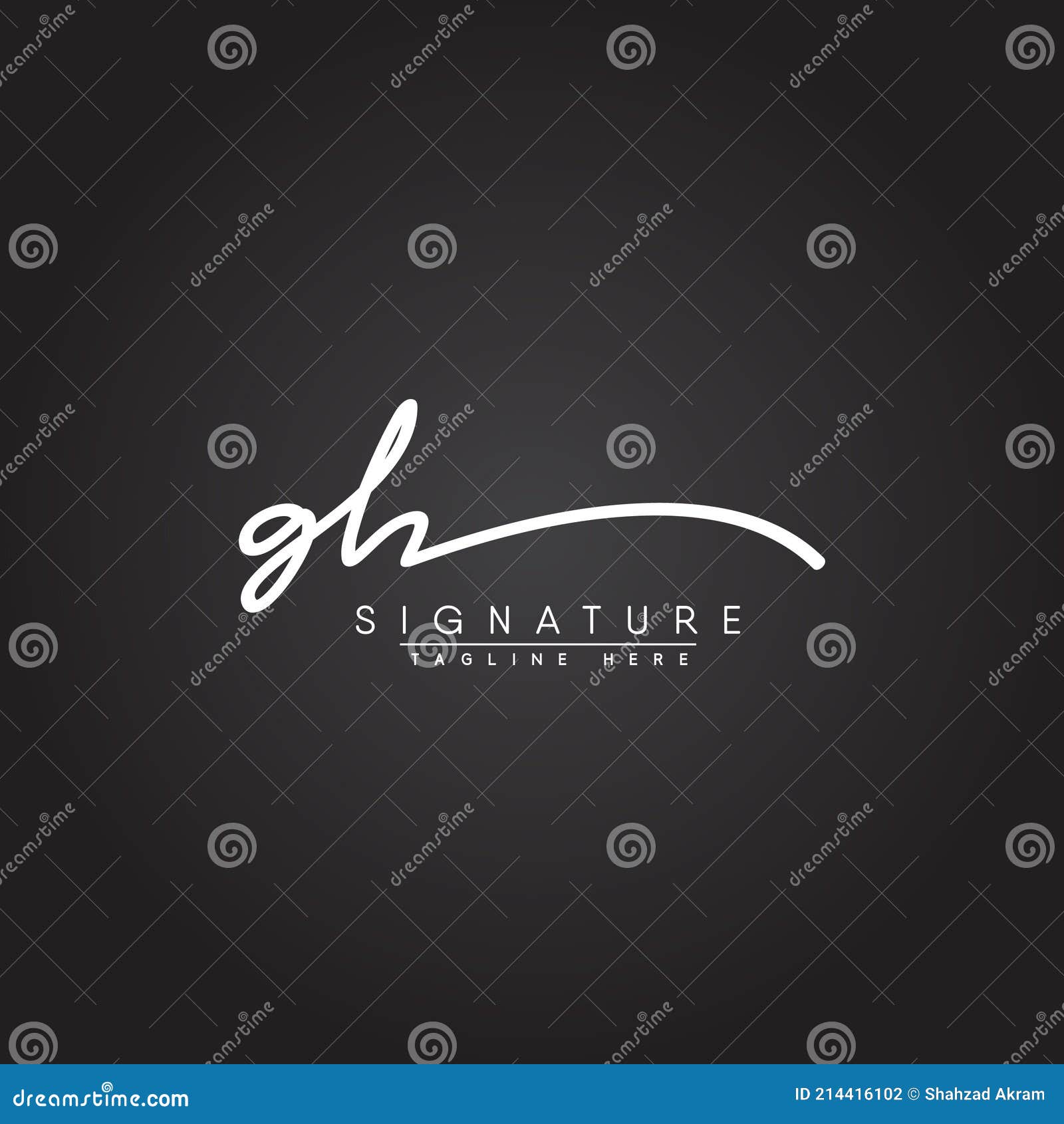 Initial Letter GH Logo - Handwritten Signature Logo Stock Vector ...
