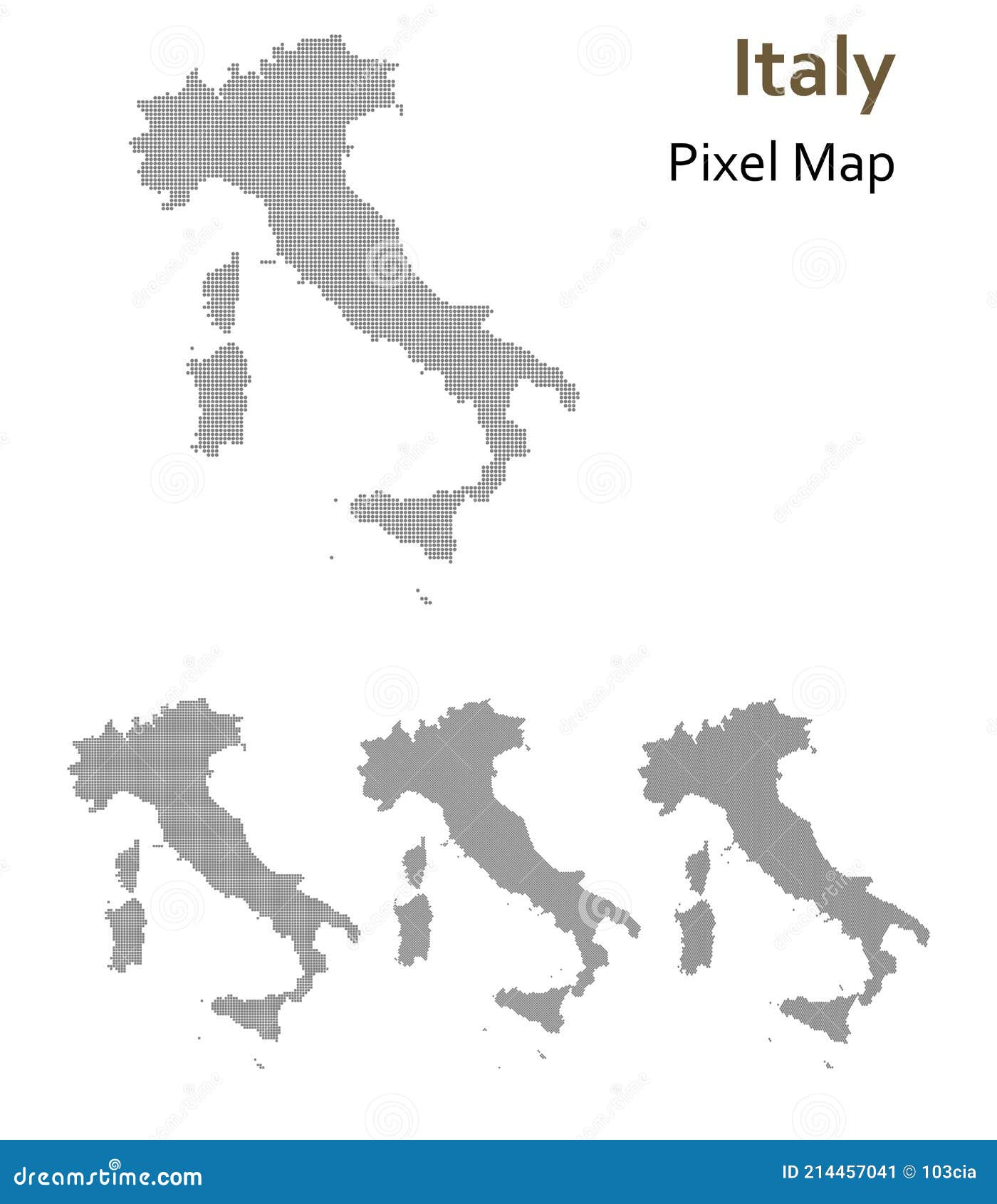 Italy Pixel Map Vector Isolated on White Background Stock Vector ...