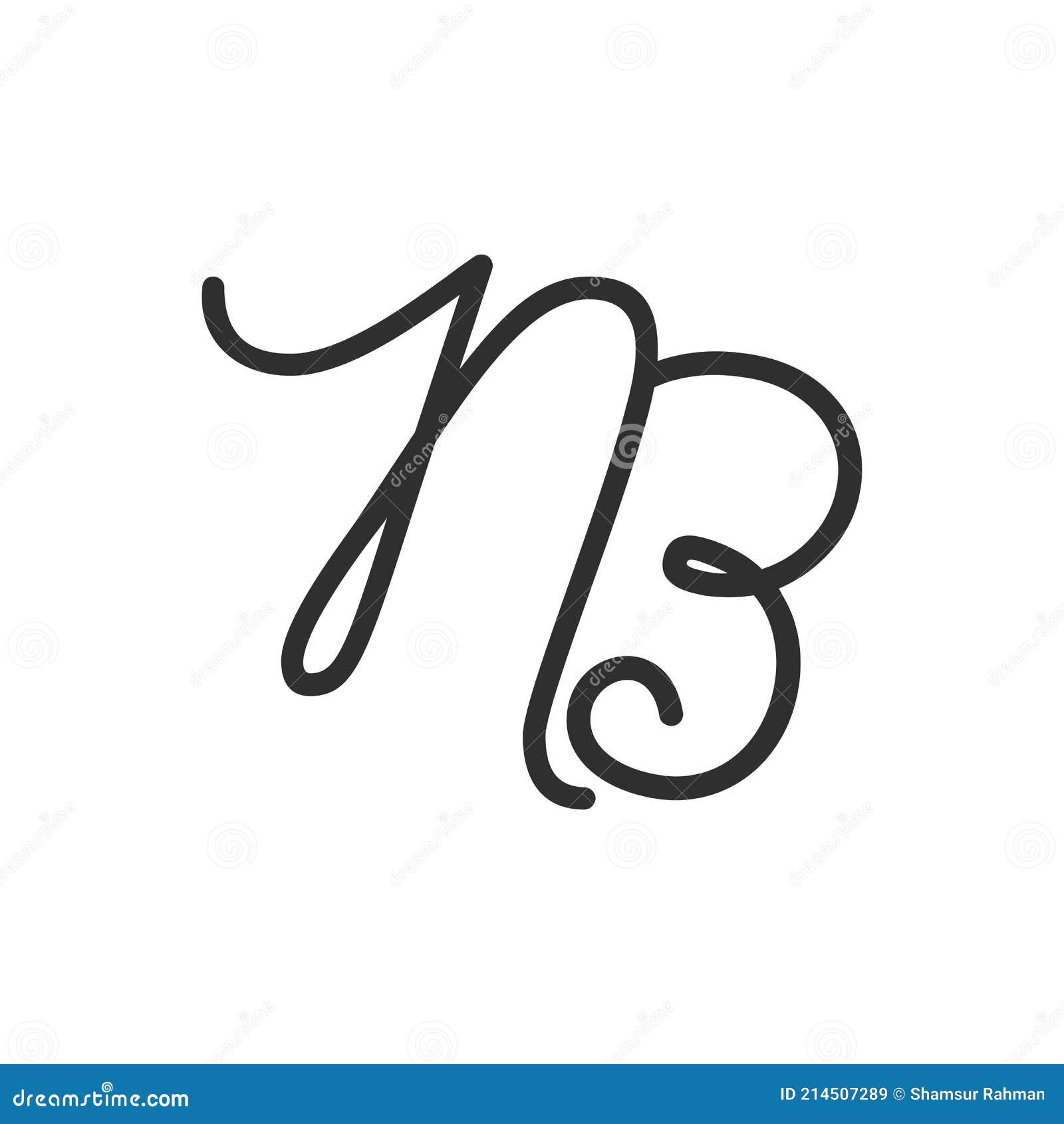 Initial Bn Letter Logo with Creative Modern Business Typography Vector ...