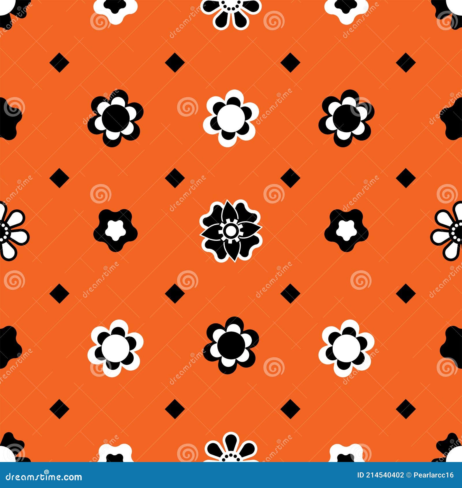 Cute Floral with Diamond Shape Pattern Stock Vector - Illustration of ...