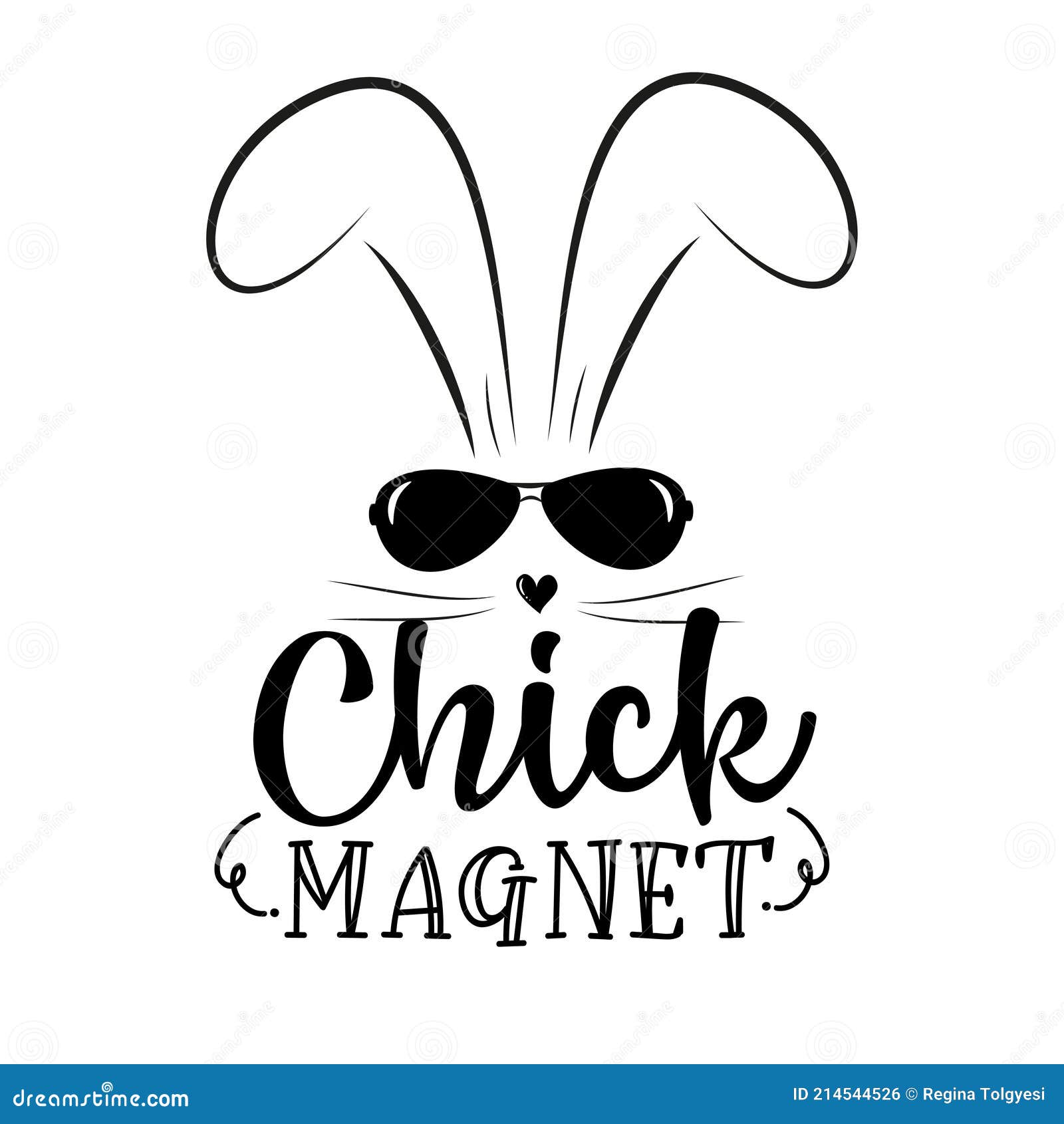 Chick Magnet- Funny Bunny for Easter. Stock Vector - Illustration of ...