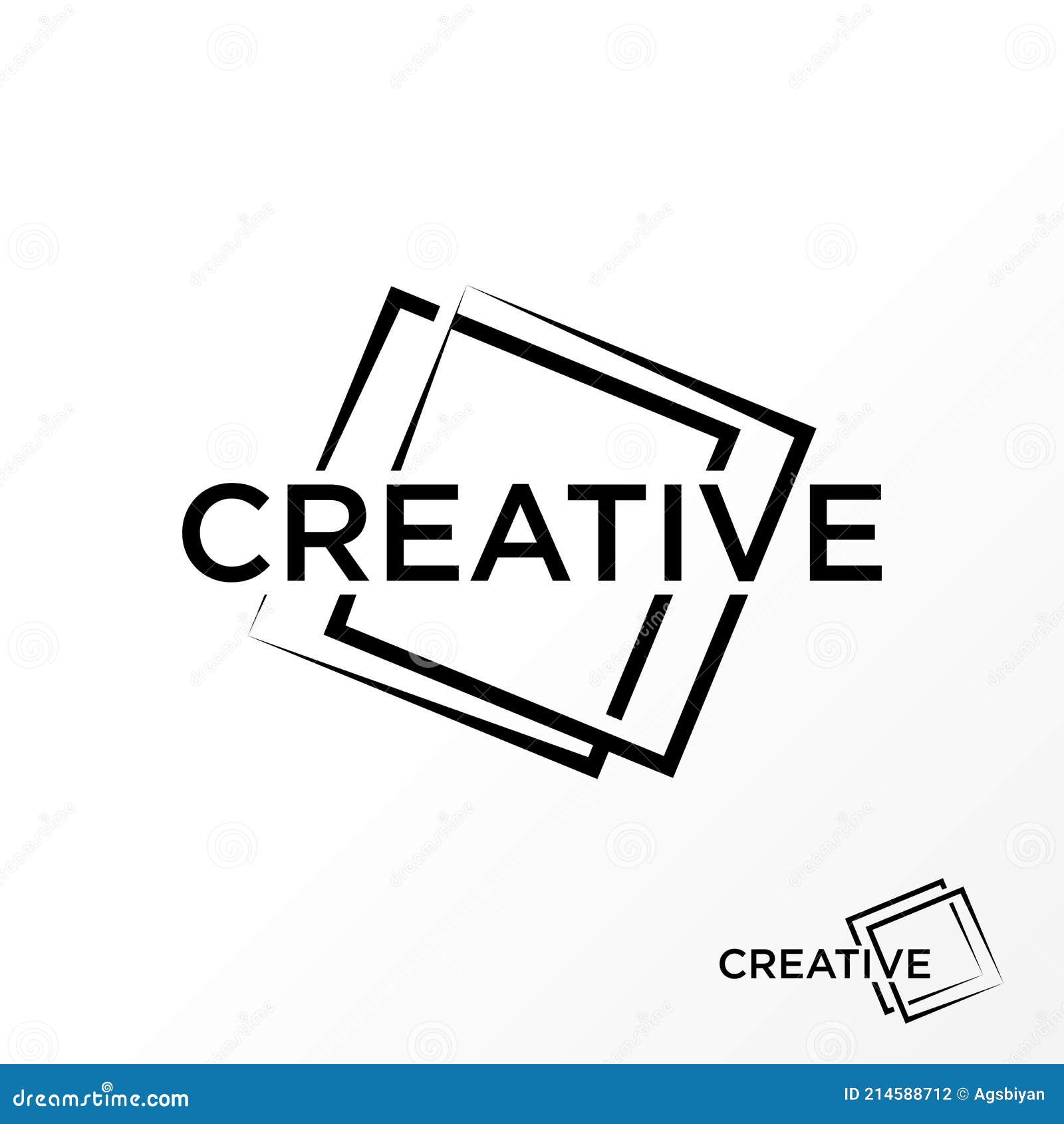 Letter CREATIVE Logo Vector. Square Line Art Abstract Concept. Stock ...