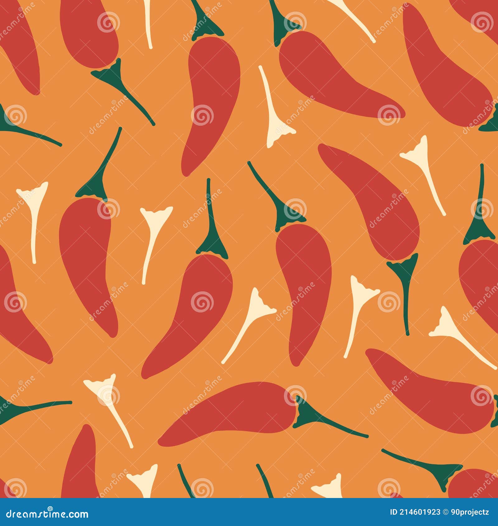 Abstract Chili Peppers Illustration, Seamless Pattern, Vector EPS 10 ...