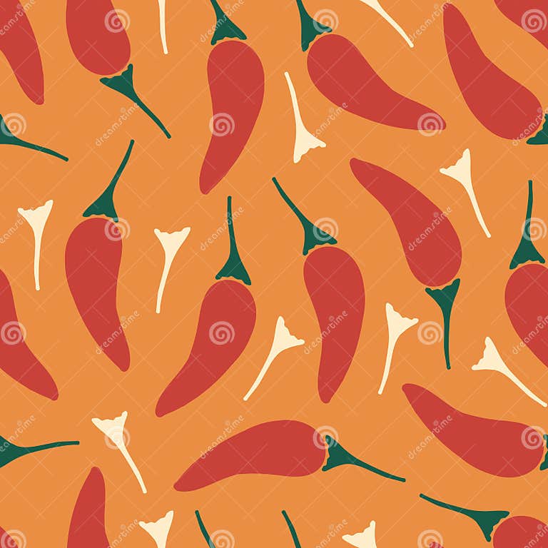 Abstract Chili Peppers Illustration, Seamless Pattern, Vector EPS 10 ...