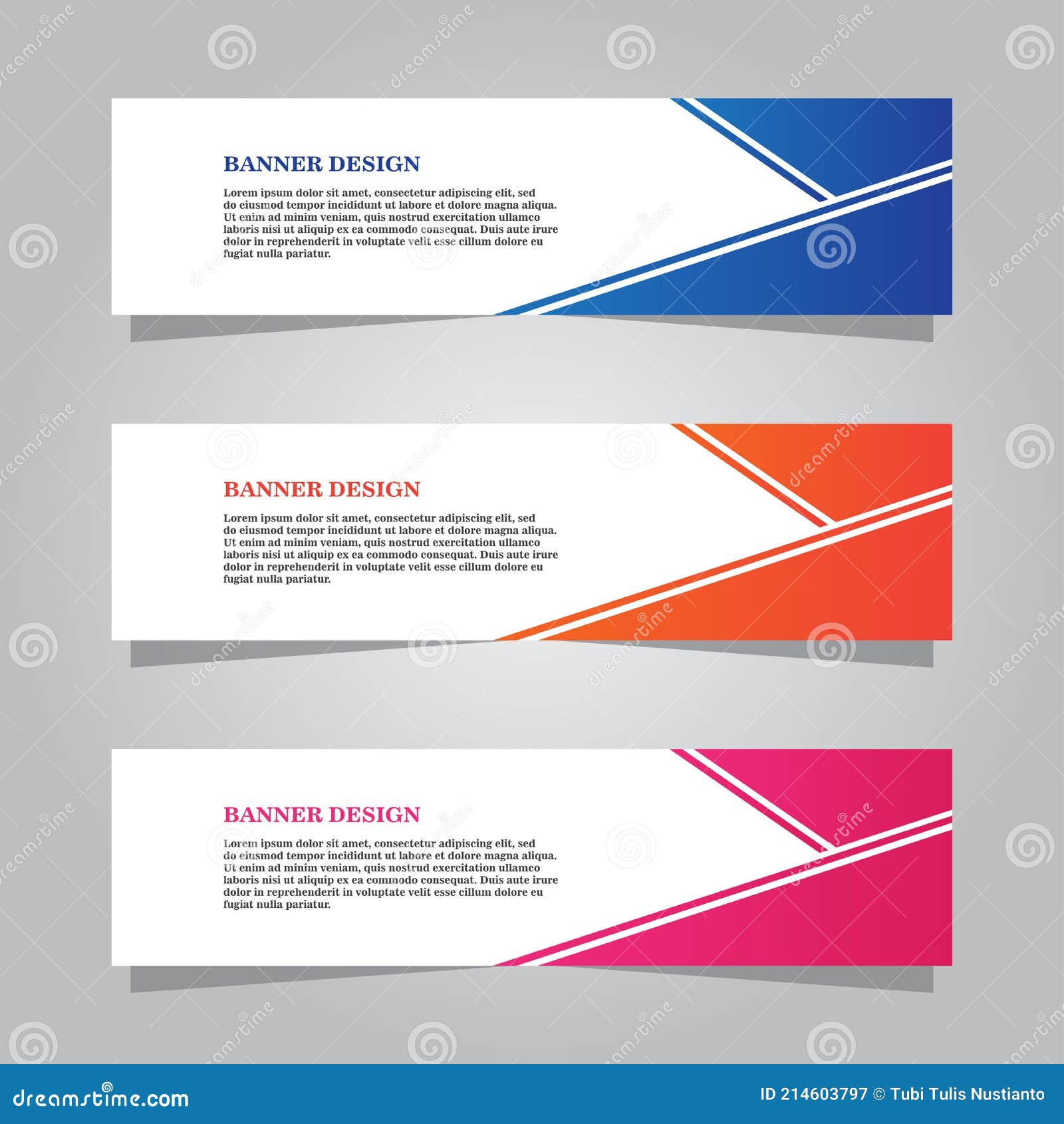 Elegant Simple Horizontal Banner Set Colorful Style Template Design ...