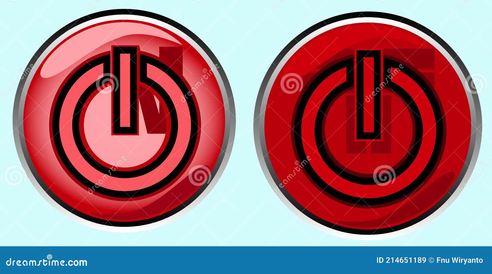Red on Off Power Button Icon Vector Stock Illustration - Illustration ...