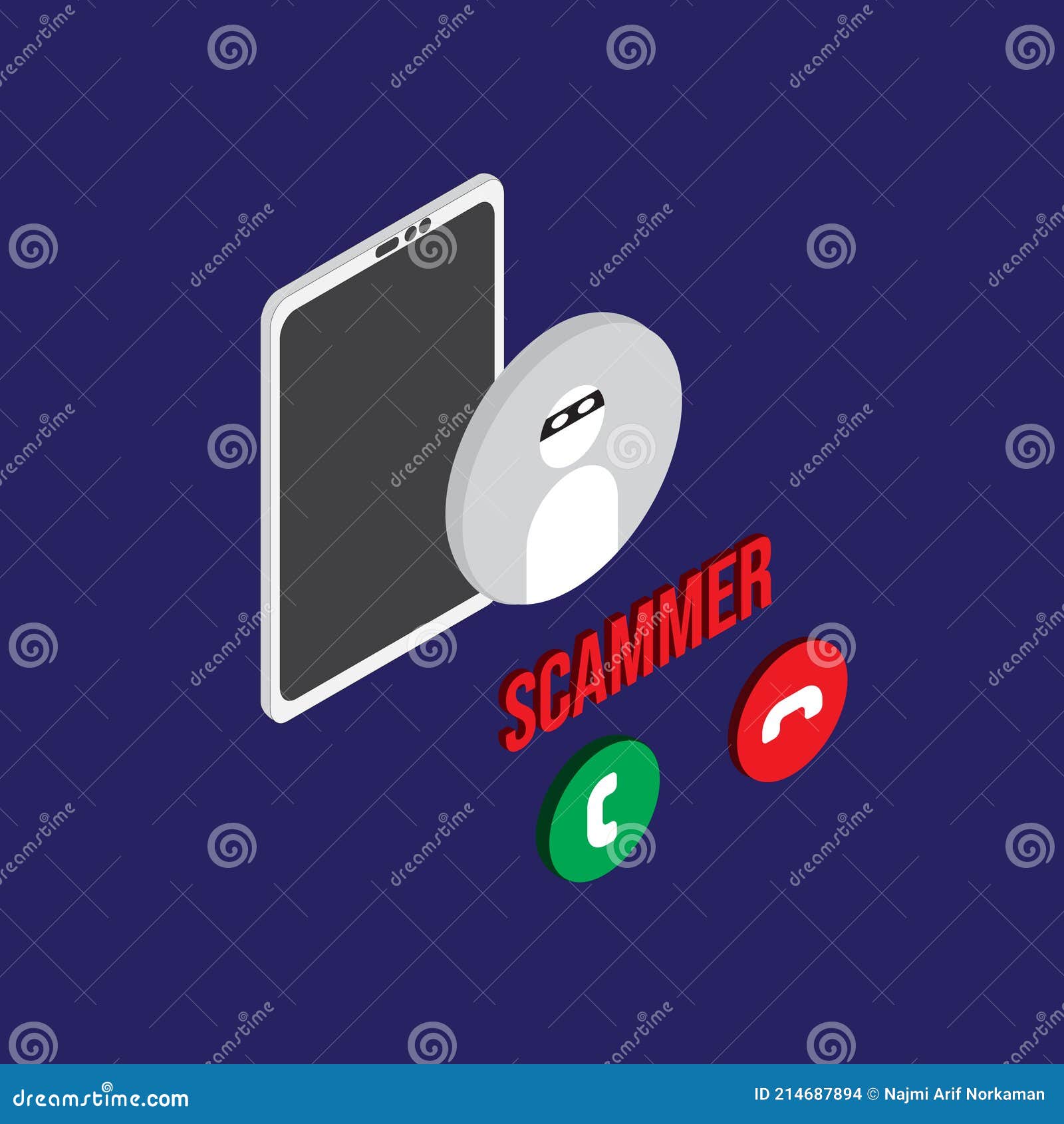Scammer isometric stock vector. Illustration of illegal - 214687894