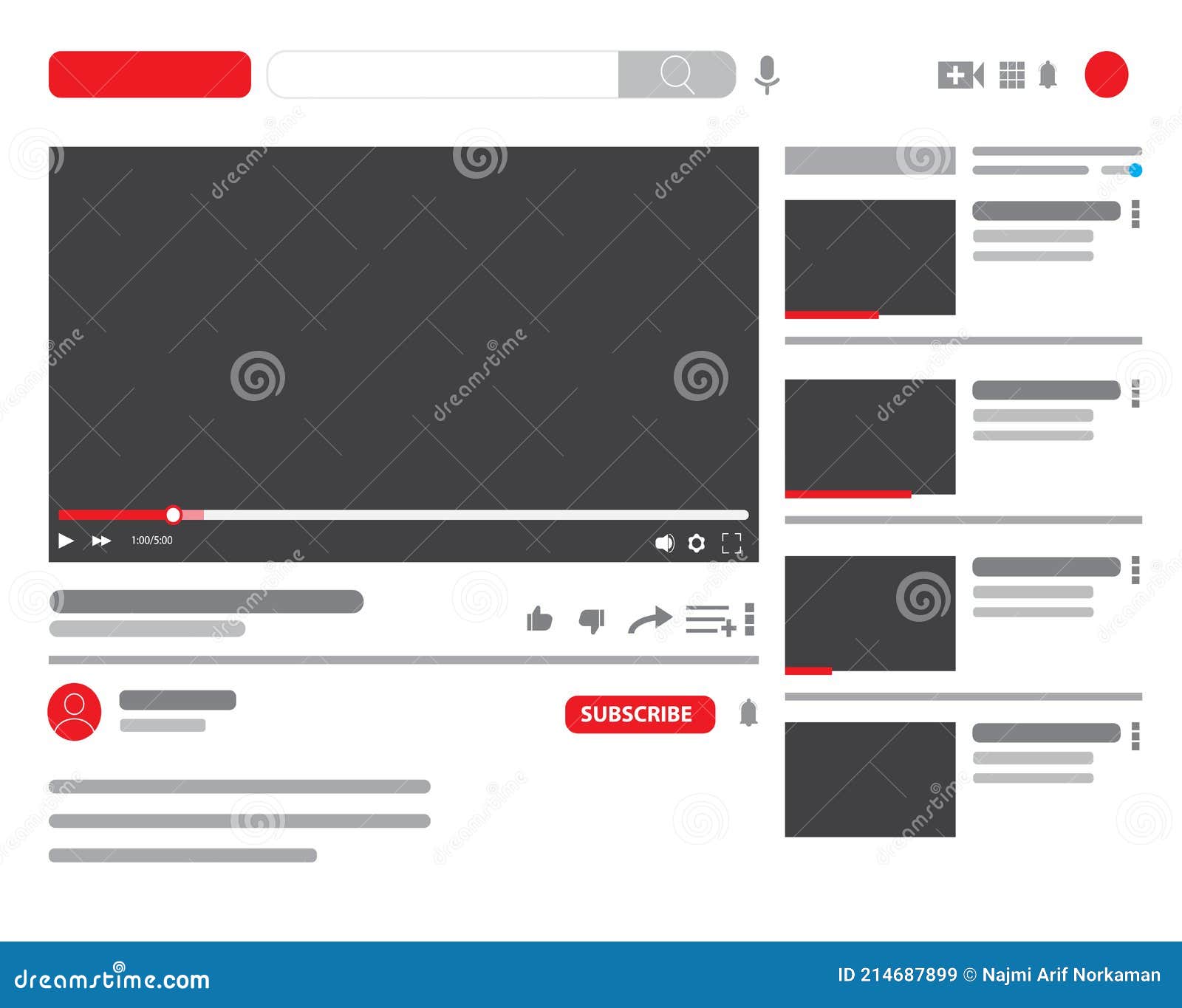 Vlogger template stock vector. Illustration of online - 214687899