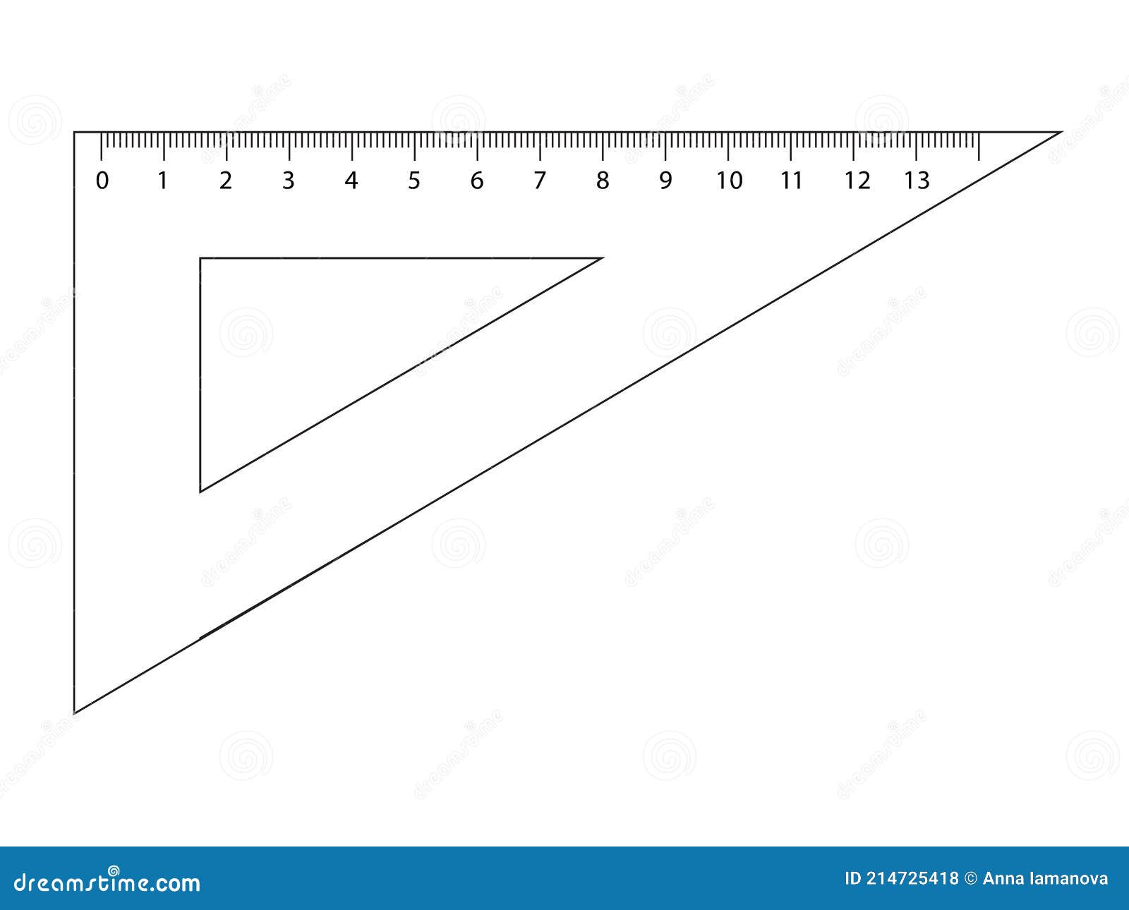 Triangle Measuring Rulers Vector Illustration Isolated On White ...
