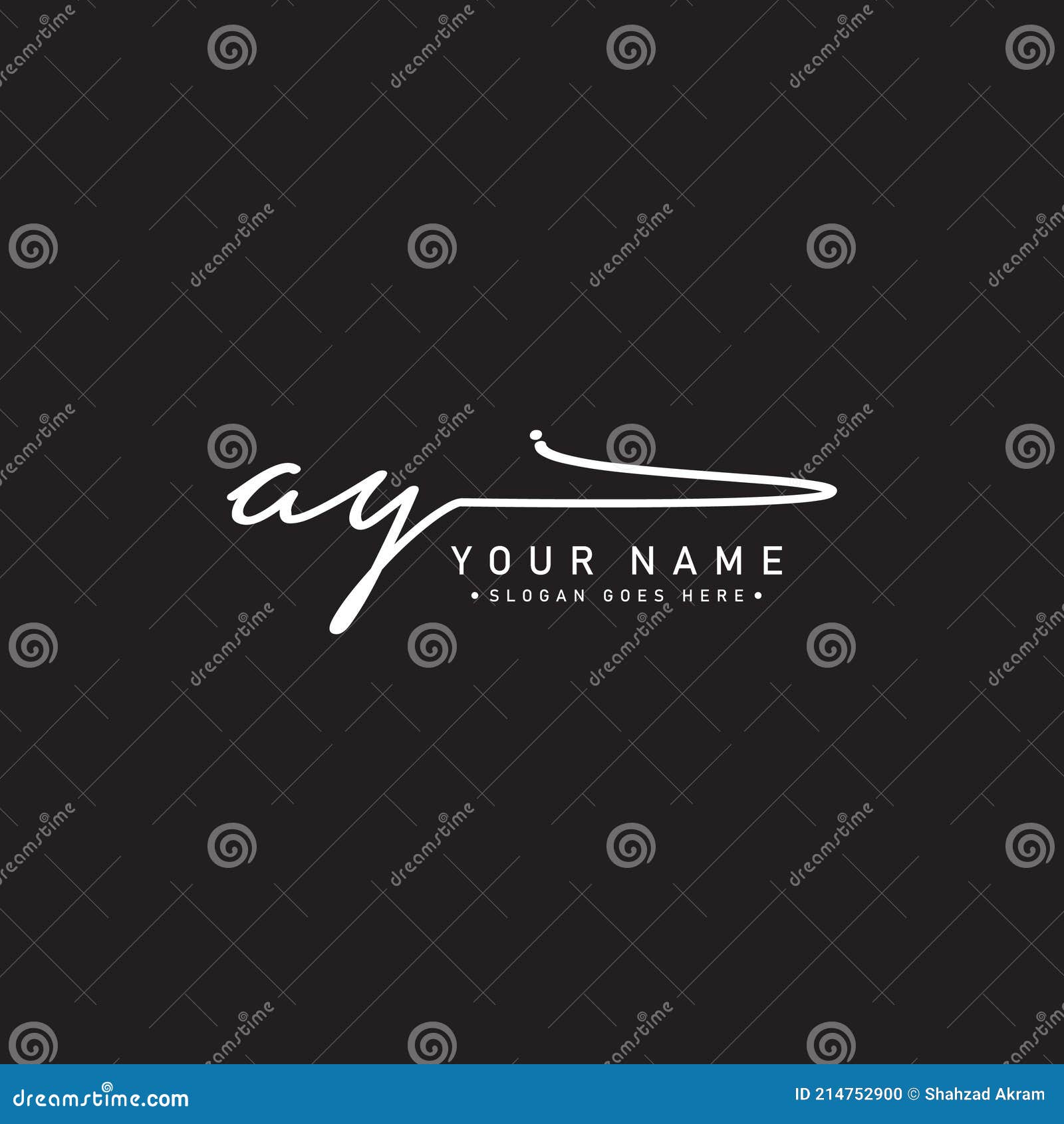 Initial Letter AY Logo - Handwritten Signature Style Logo Stock Vector ...