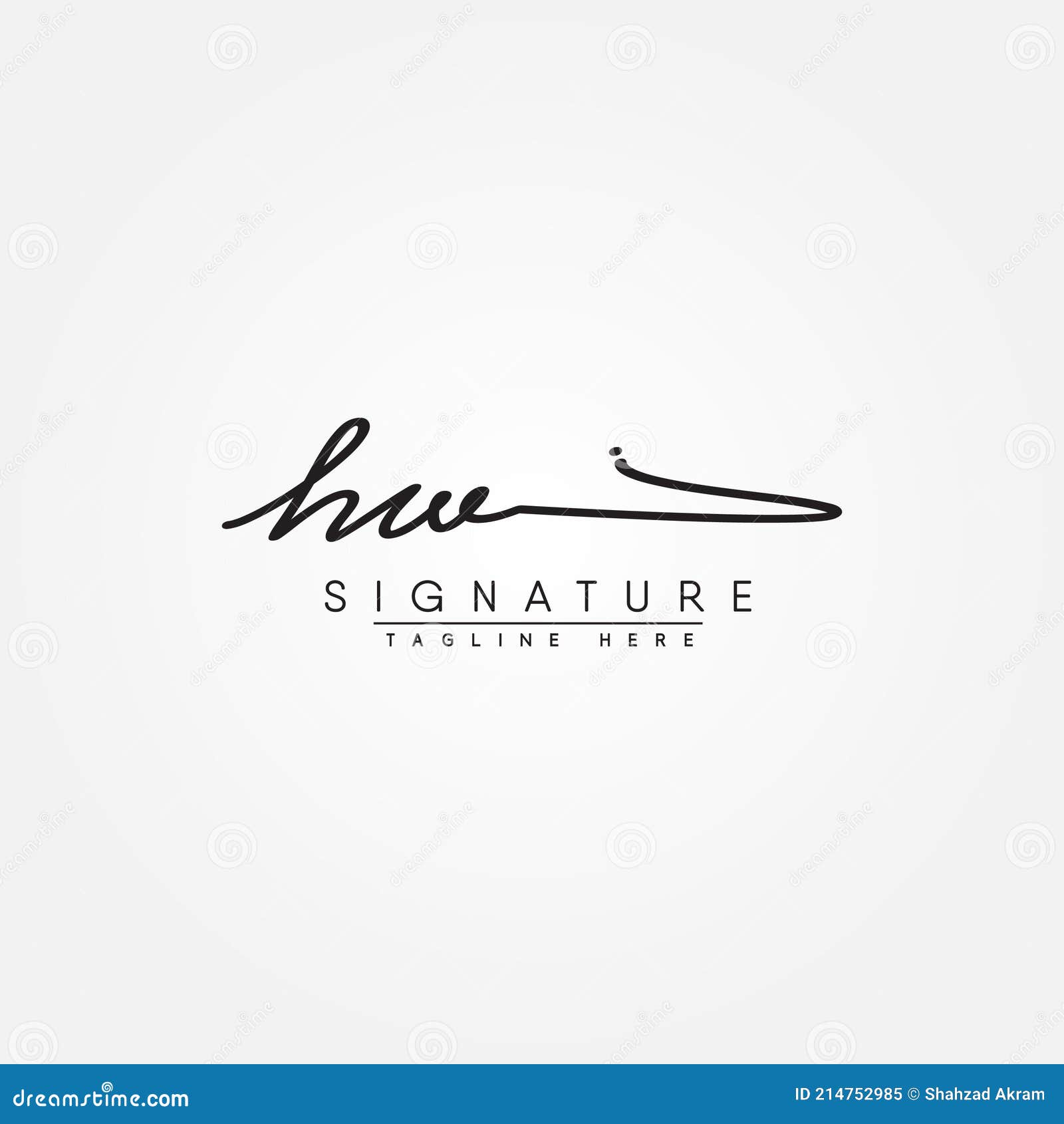 Initial Letter HW Logo - Handwritten Signature Logo Stock Vector ...