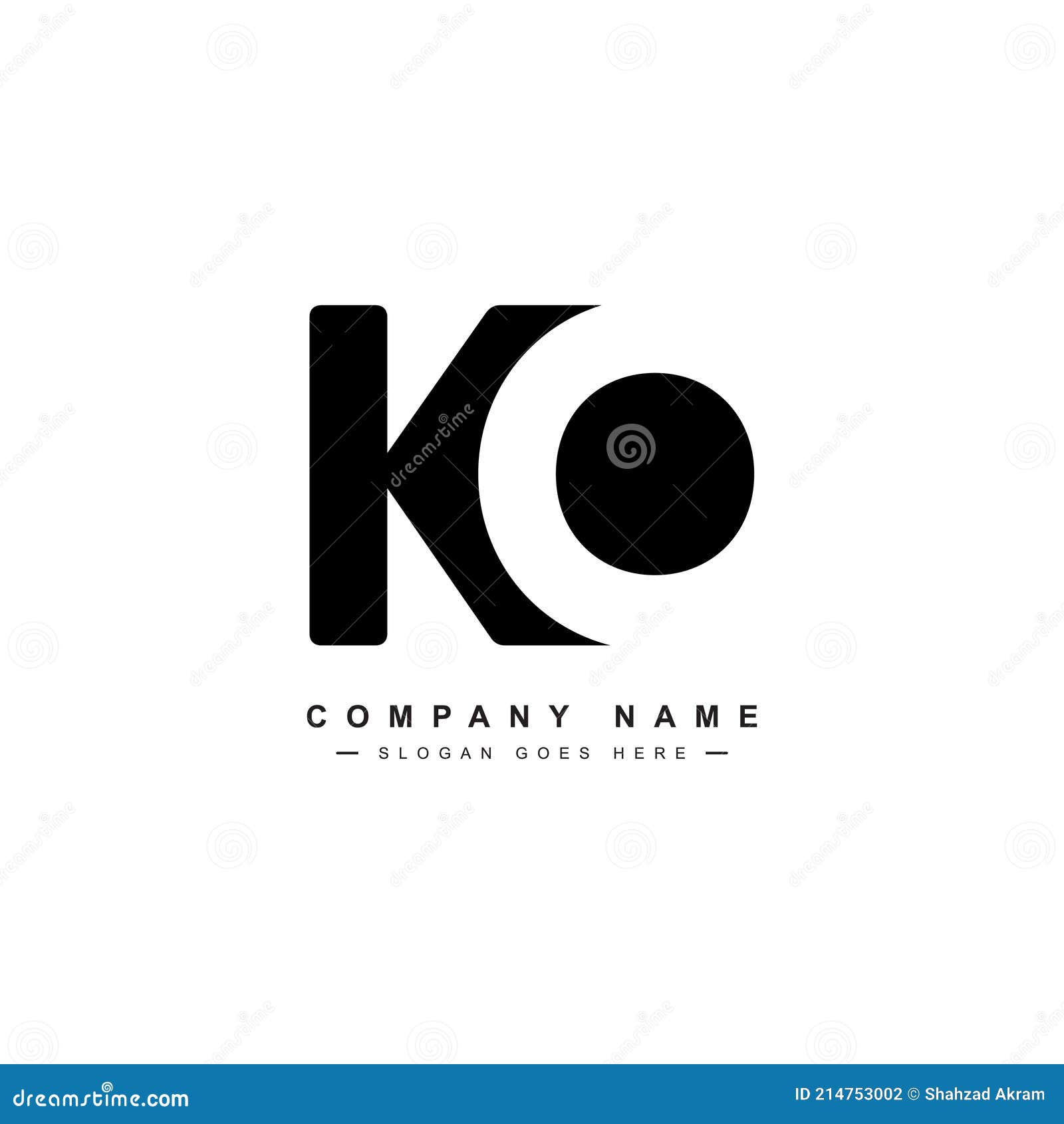 Initial Letter KO Logo - Simple Business Logo Stock Vector ...