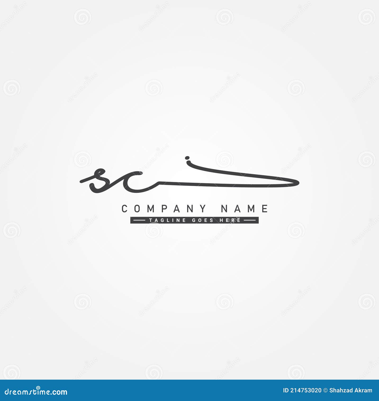 Initial Letter SC Logo - Handwritten Signature Logo Stock Vector ...