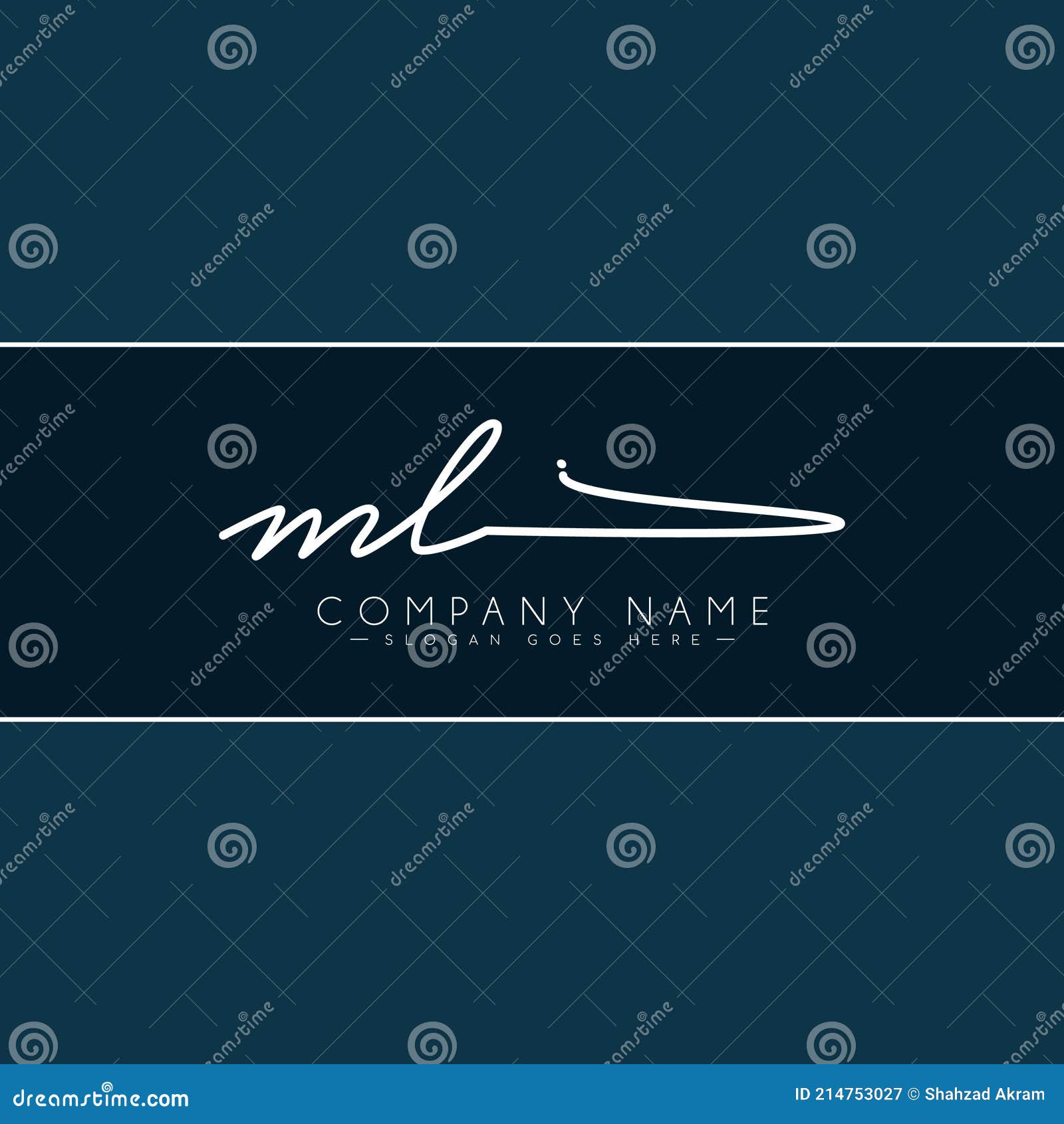 Initial Letter ML Logo - Hand Drawn Signature Logo Stock Vector ...