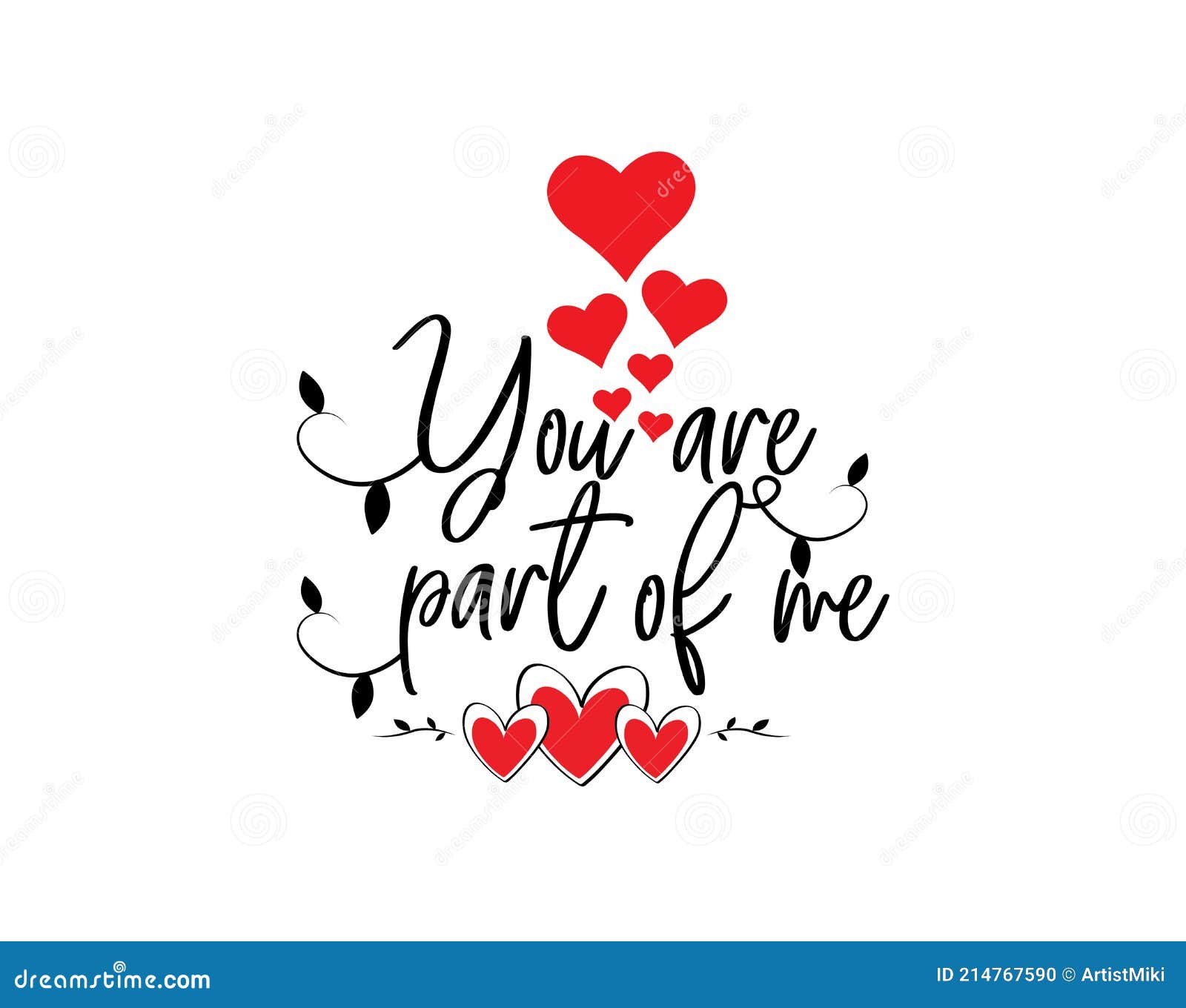 You are part of me, vector stock vector. Illustration of hearts - 214767590