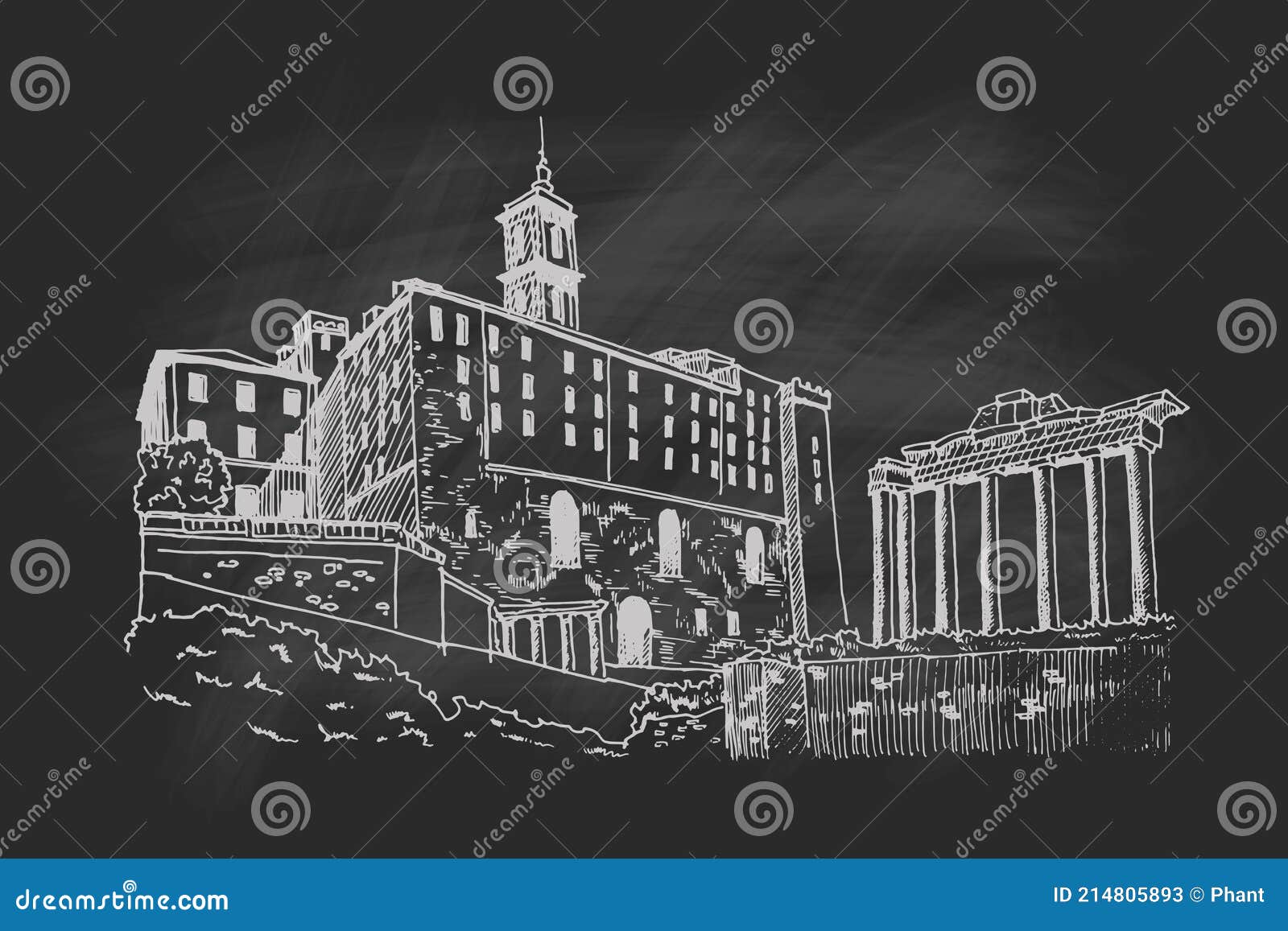 PrintAncient Ruins of a Roman Forum or Foro Romano, Rome, Italy. Stock ...