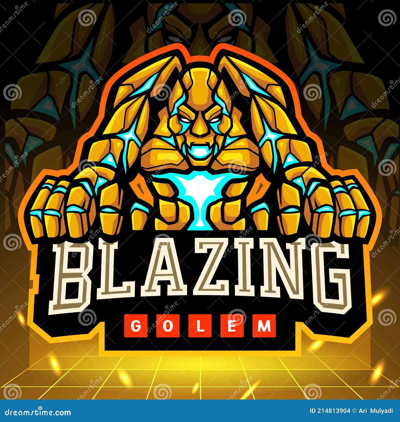 Golems Esport Mascot Logo Design Vector Illustration | CartoonDealer ...