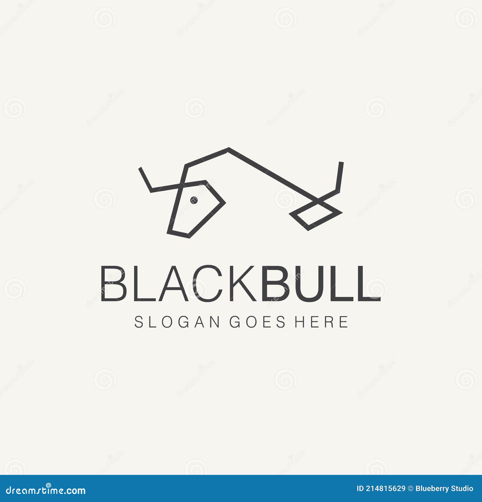 Simple Minimalist Bull Toro Logo Line Outline Monoline Linear Design ...