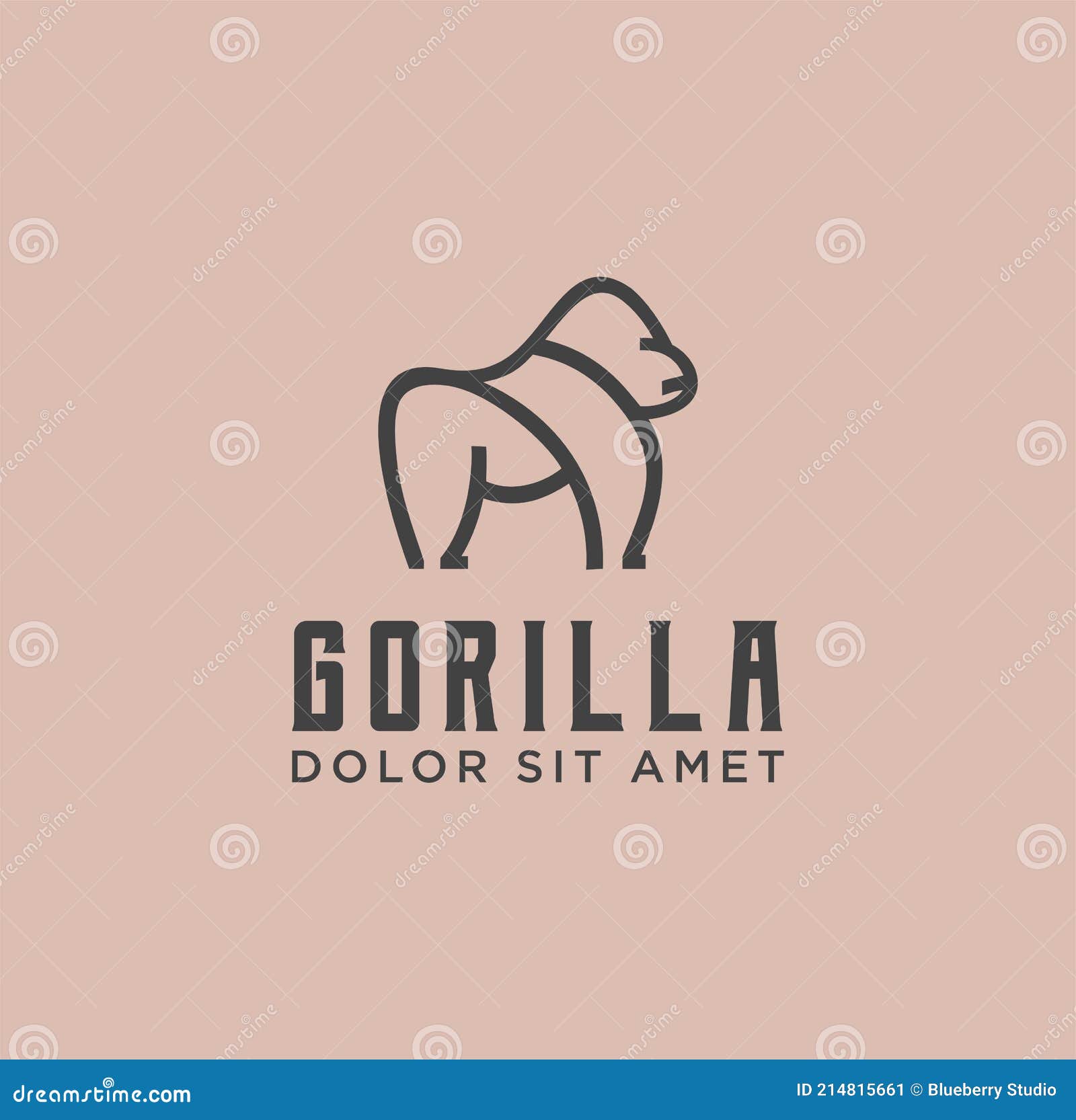 Gorilla Line Unique Animal Logo Icon Stock Vector. Silverback Gorilla ...