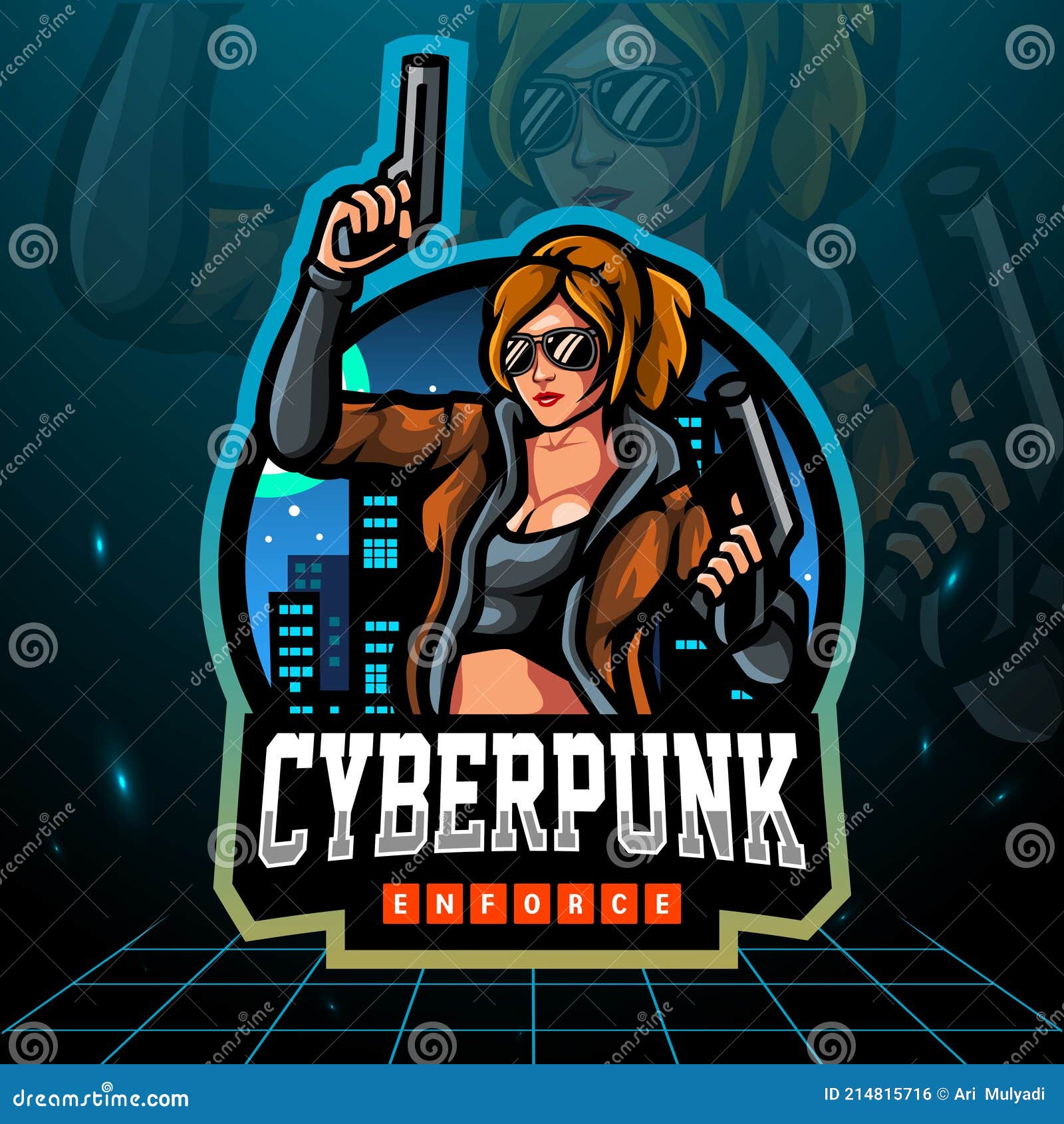 Cyber Punk Mascot. Esport Logo Design Stock Vector - Illustration of ...