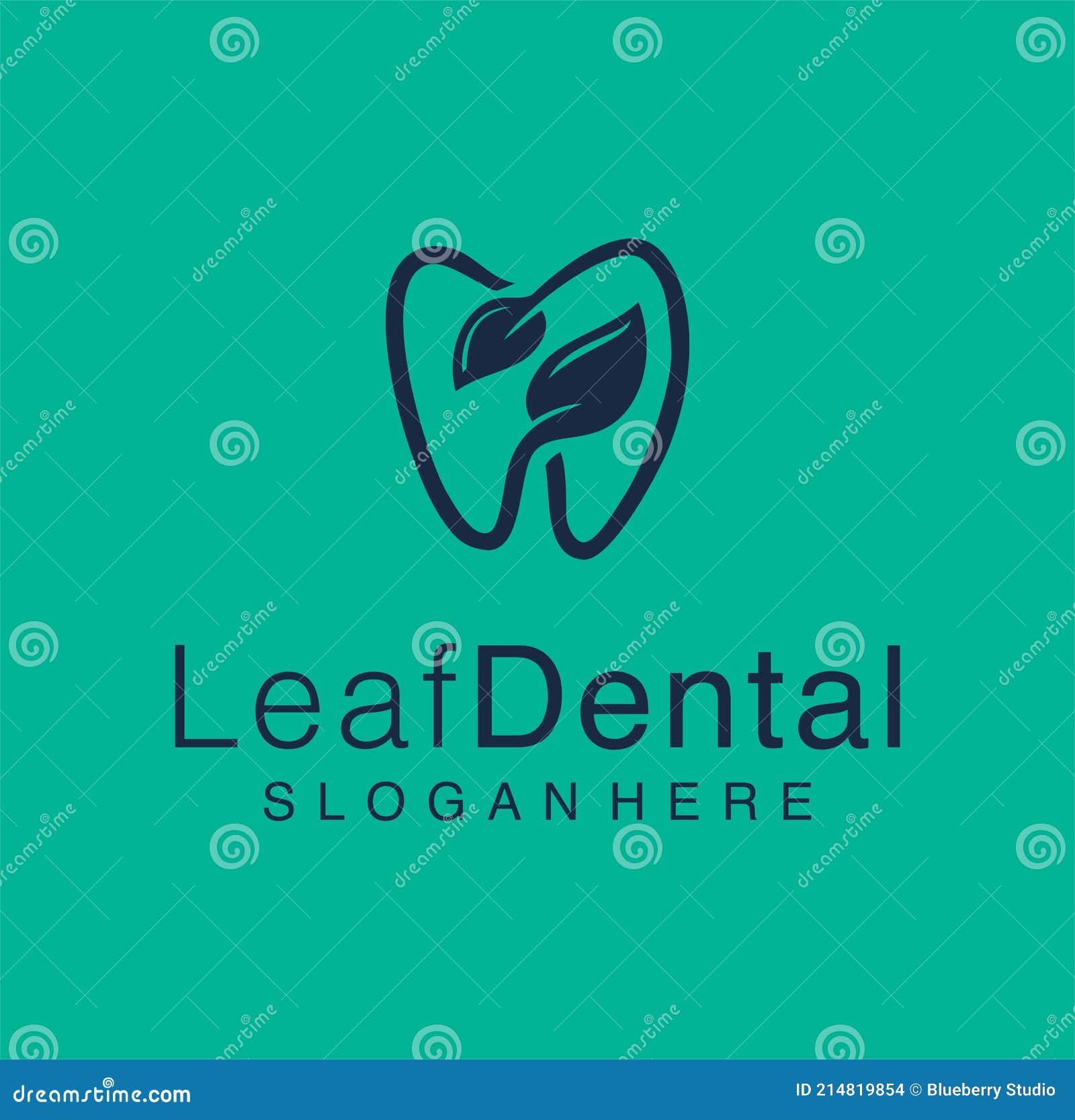 Dental Tooth and Green Leaf Logo Eco Nature Healthy Design Stock Vector ...