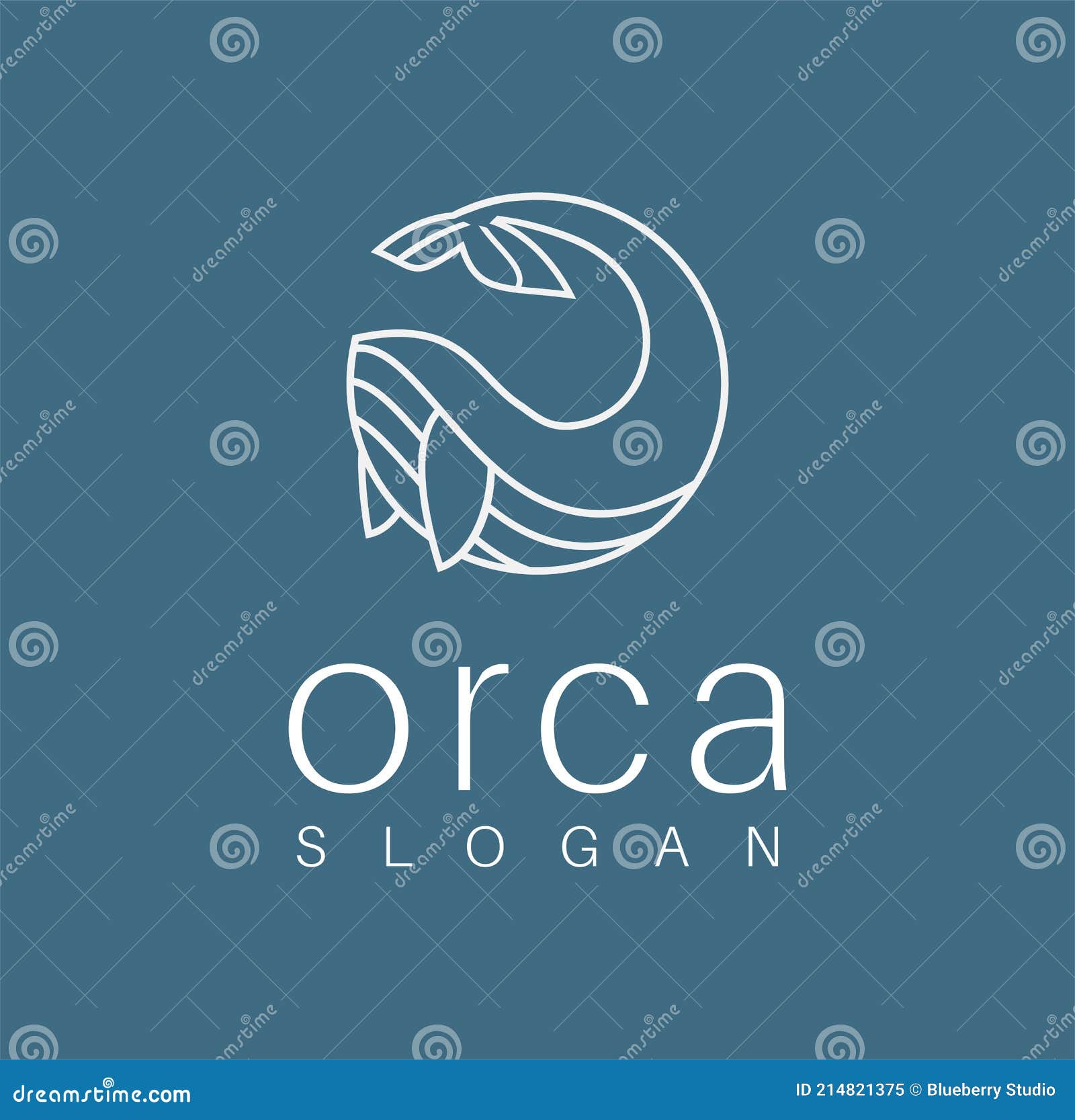 Orca Logo Icon Line Art. Simple Whale Logo in a Line an Outline Flat ...