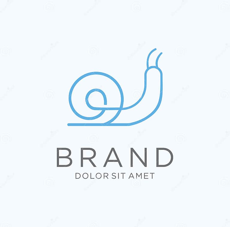 Snail or Slug Logo Line Art Outline Minimalist Design Vector ...