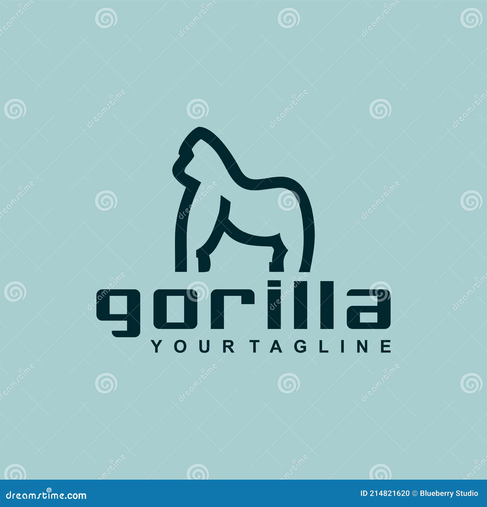 Silverback Gorilla Outline Stock Illustrations – 6 Silverback Gorilla ...