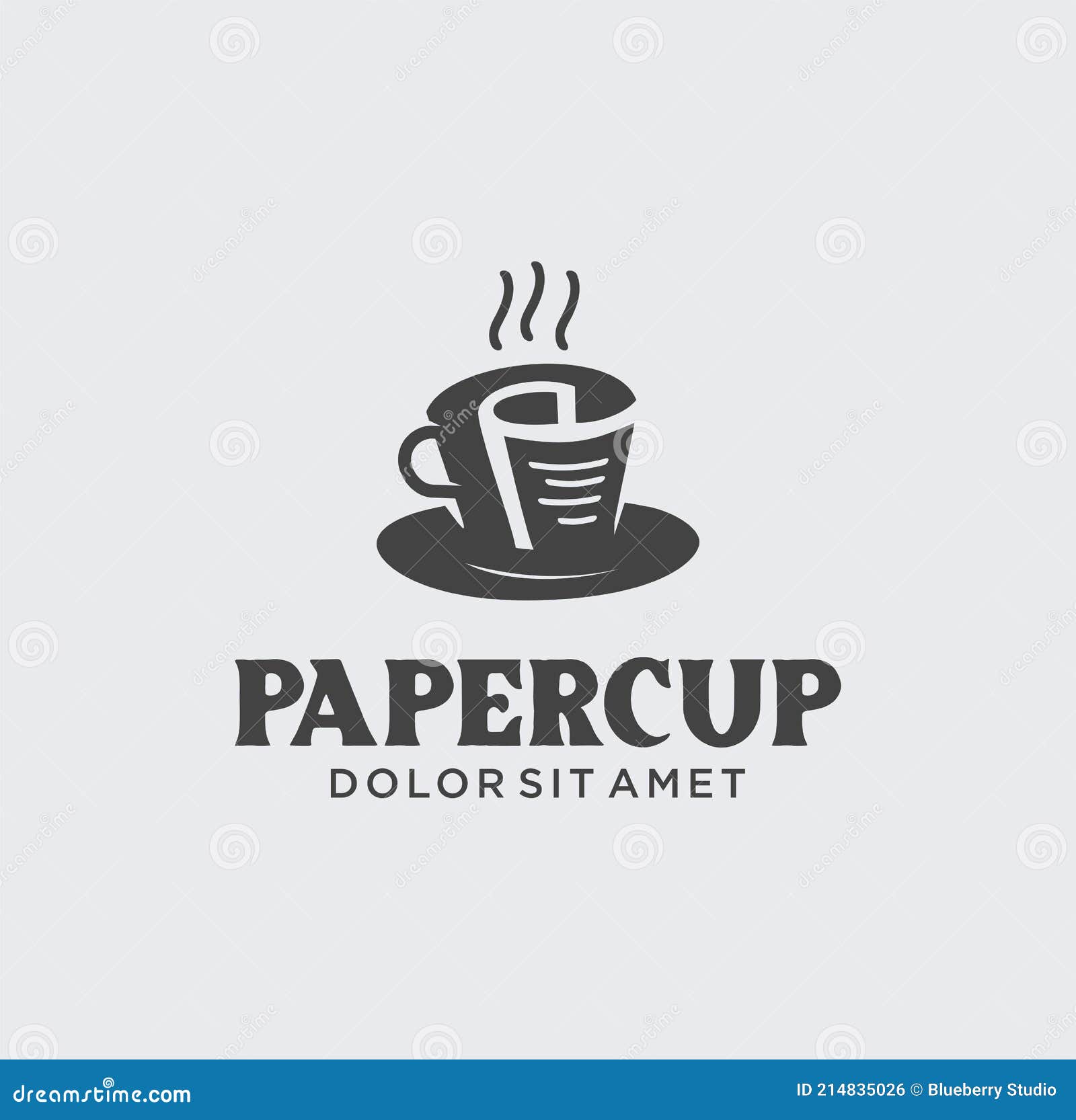Unique Coffee Cup Logo Design Vector. Creative Concept of Paper and Cup ...