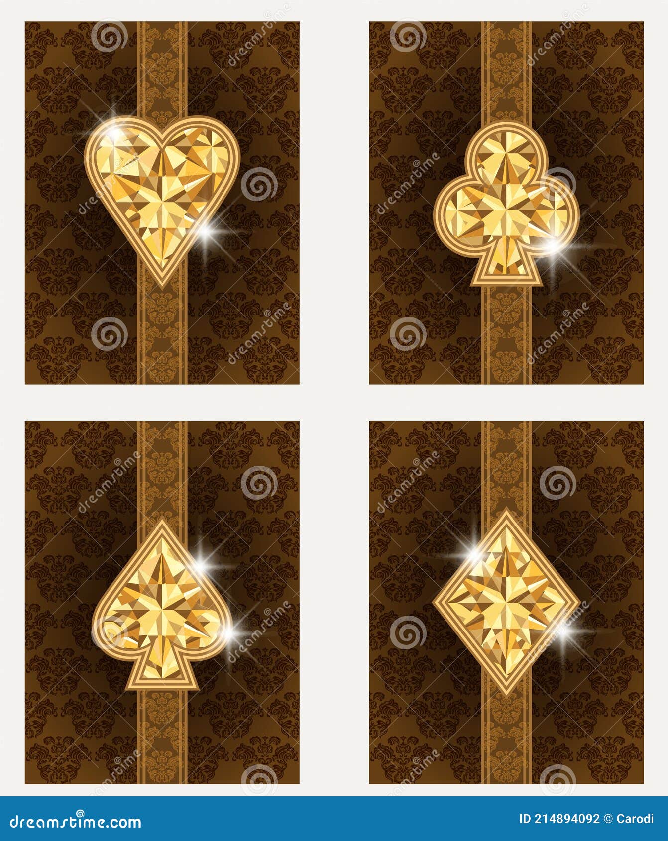 Set Poker Golden Cards , Vector Stock Vector - Illustration of club ...