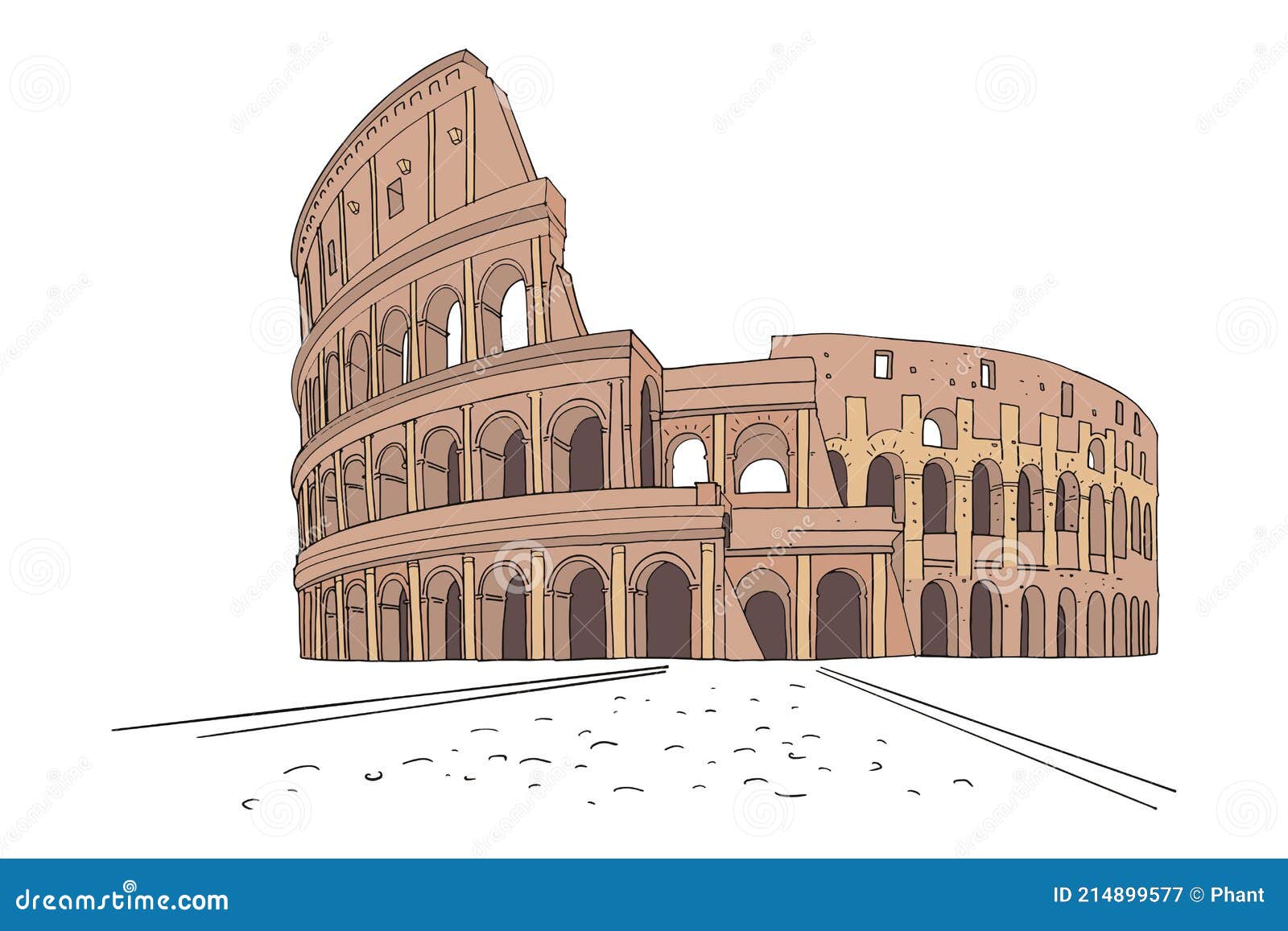 PrintThe Coliseum Or Flavian Amphitheatre, Rome, Italy. Cartoon Vector ...