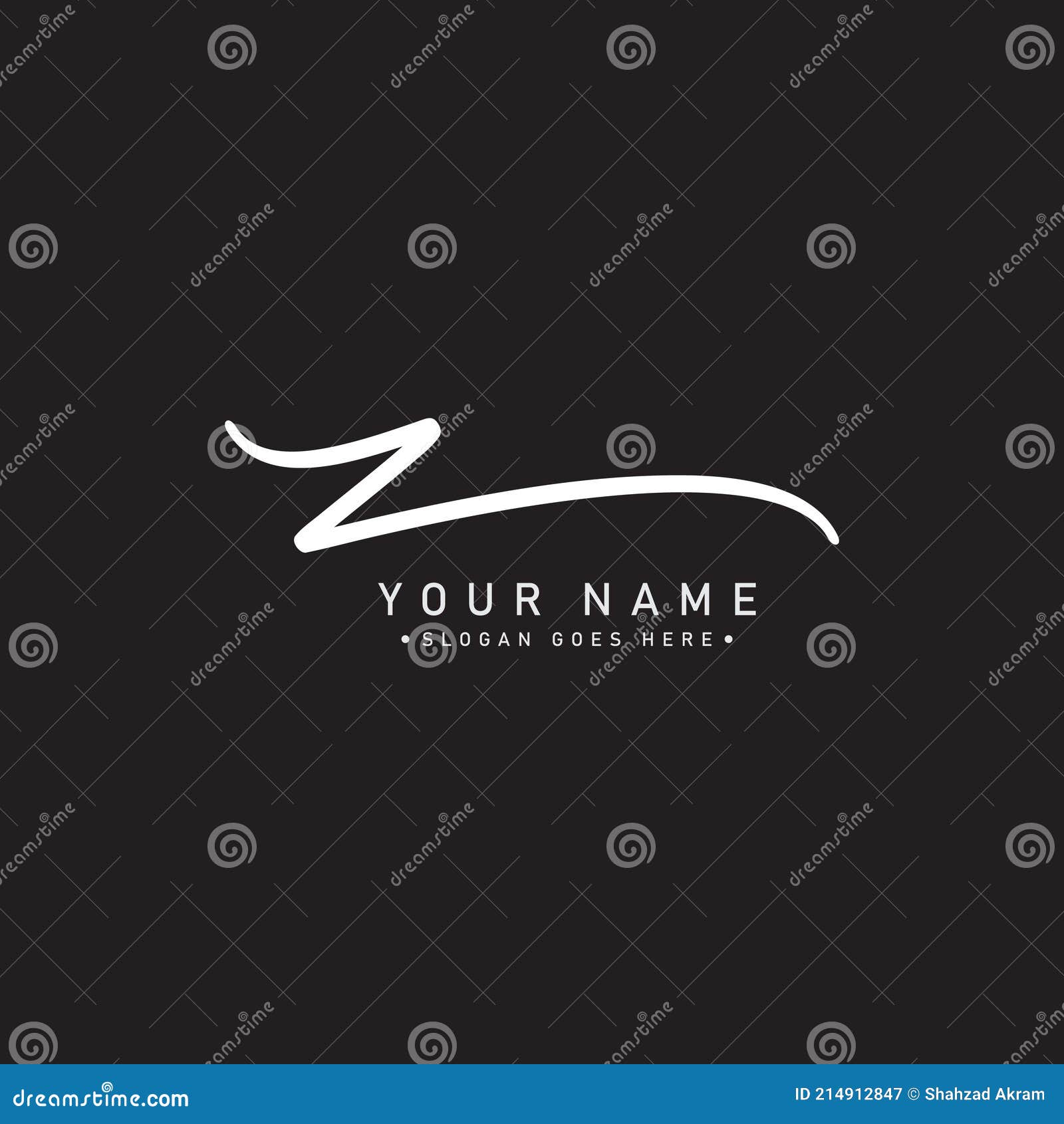 Handwritten Signature Logo for Initial Letter Z Stock Vector ...