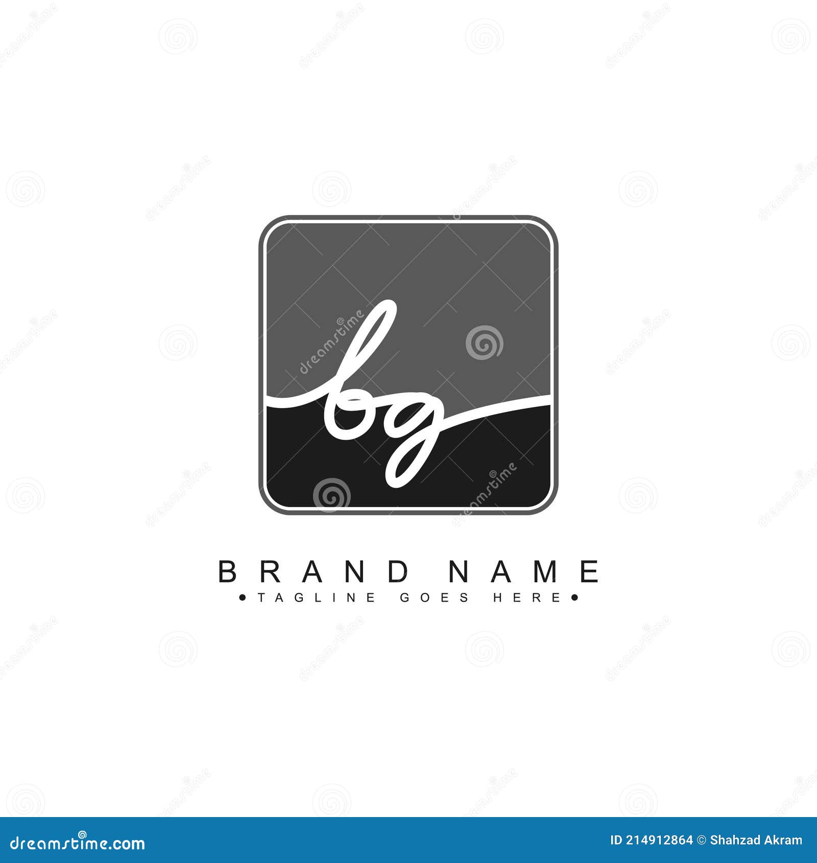 Initial Letter BG Logo - Minimal Business Logo in Signature Style Stock ...